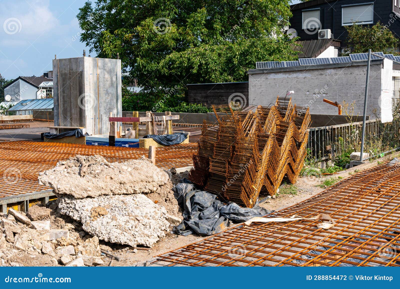 Construction Site with Reinforcement for the Construction of the ...