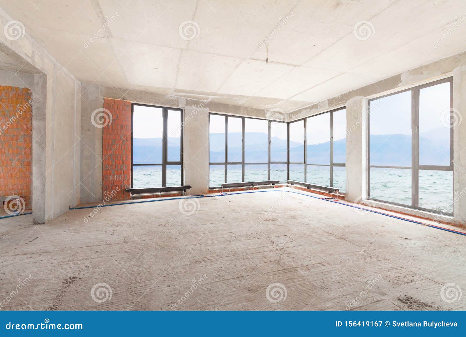 Construction Site of Residential Apartment Building Interior in ...