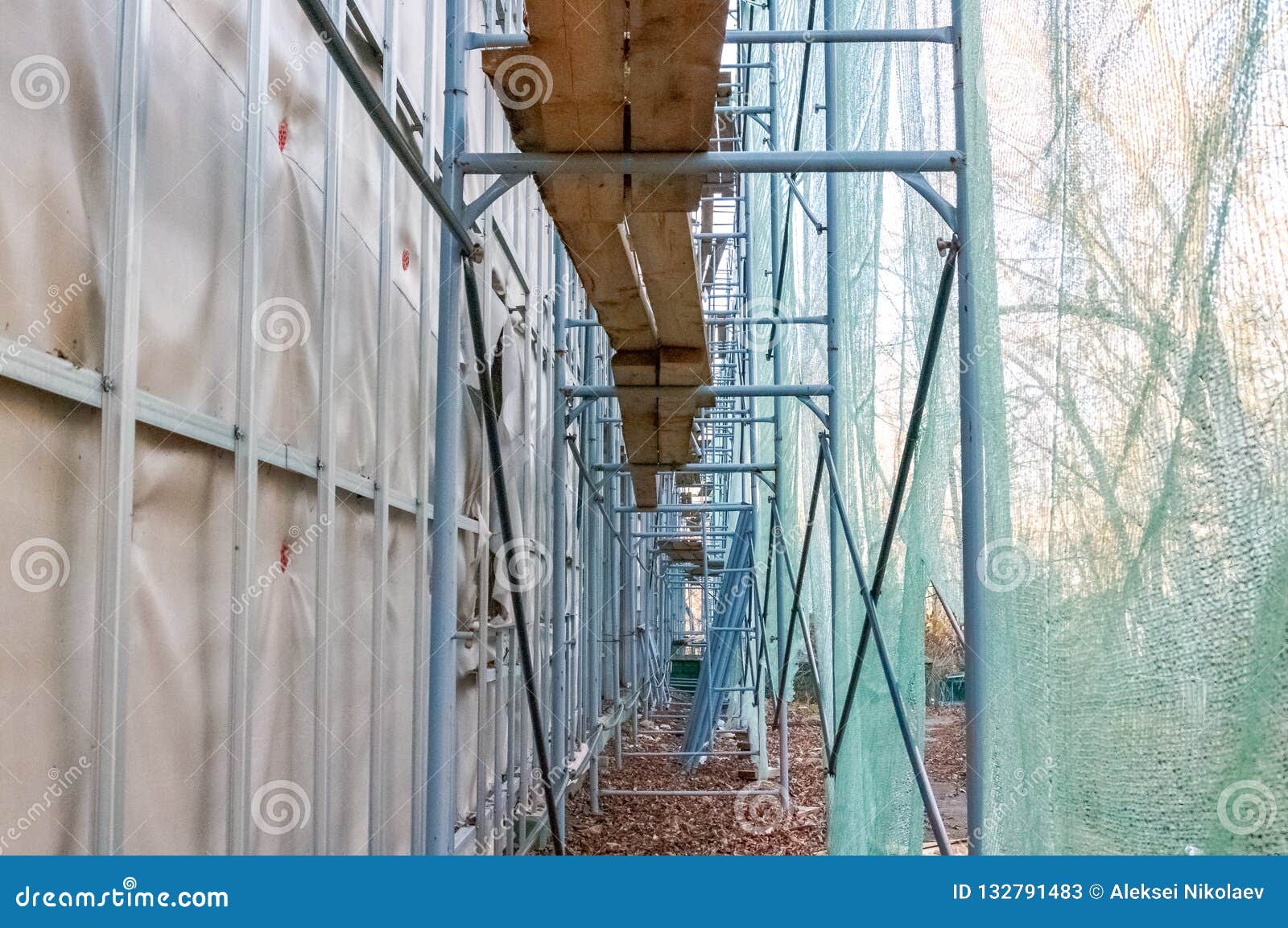 Construction Site Restoration Work on the Renovation of the Old Facade ...