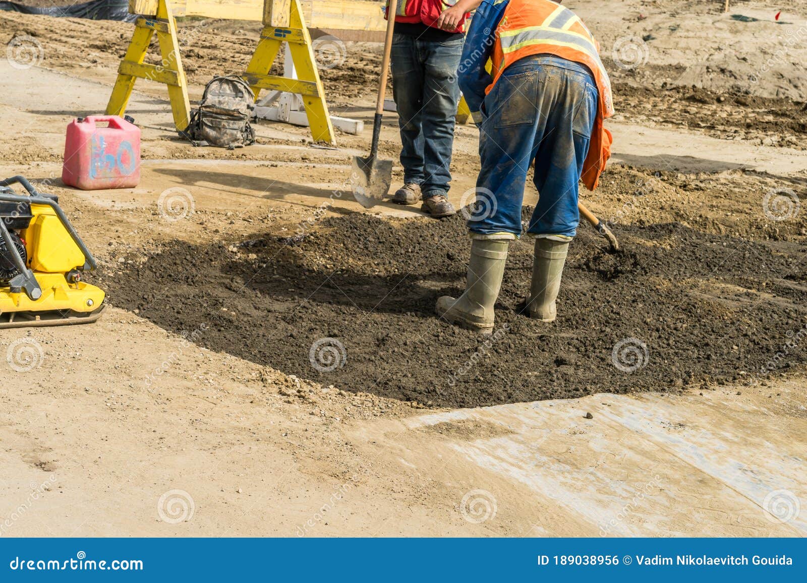 Construction Site Road Repair with Asphalt Patching Stock Photo - Image ...