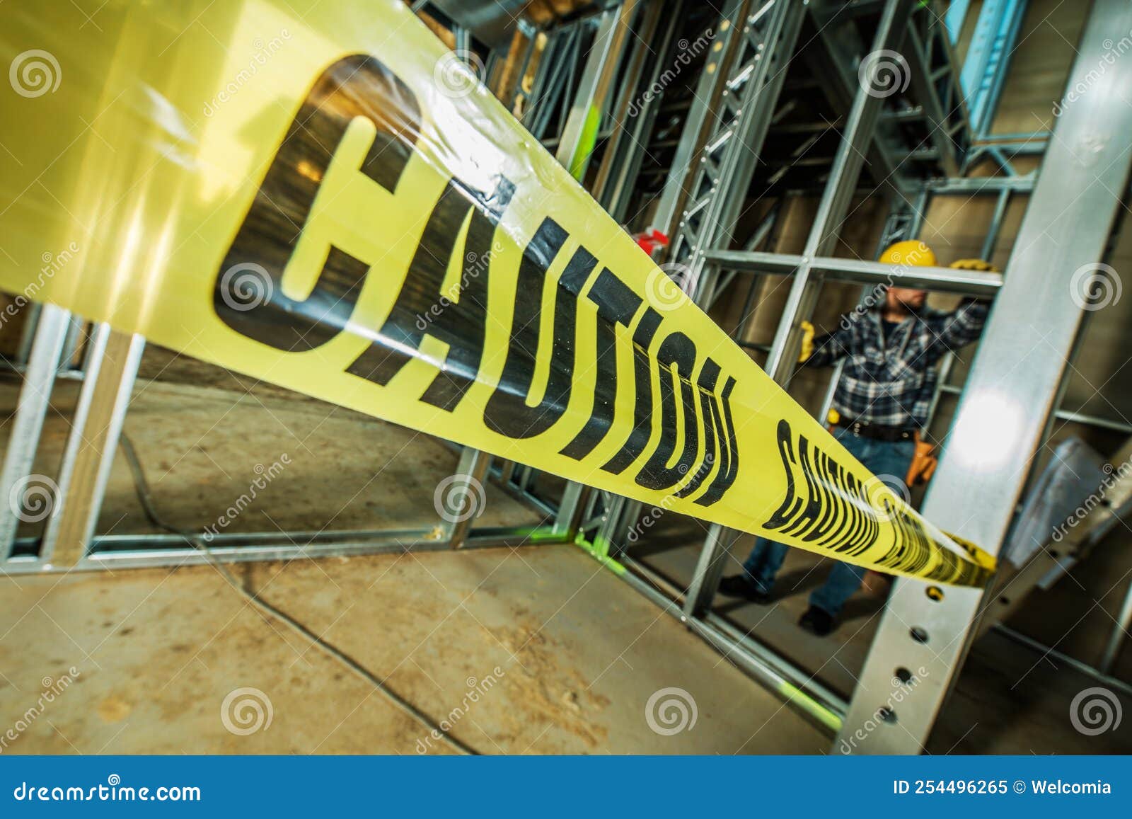 Construction Site Safety Caution Tapes Stock Image - Image of ...