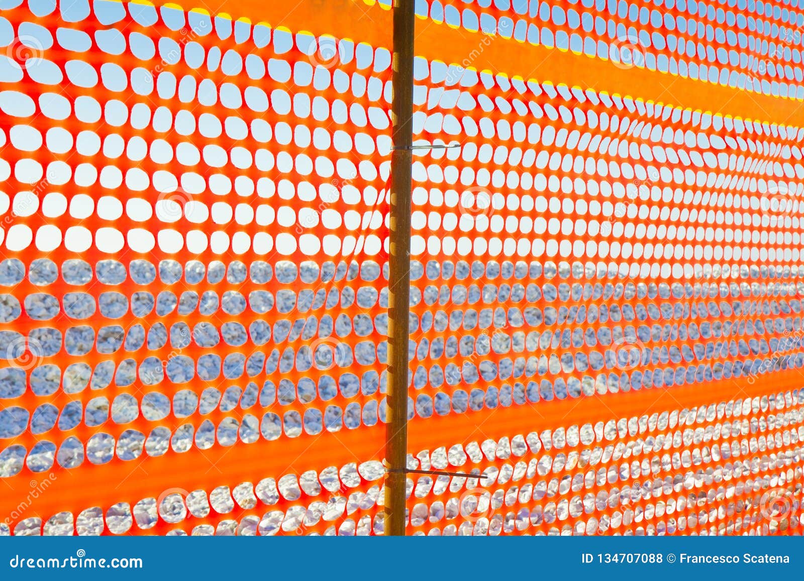 Construction Site with Safety Orange Stock Photo - Image of gravel ...