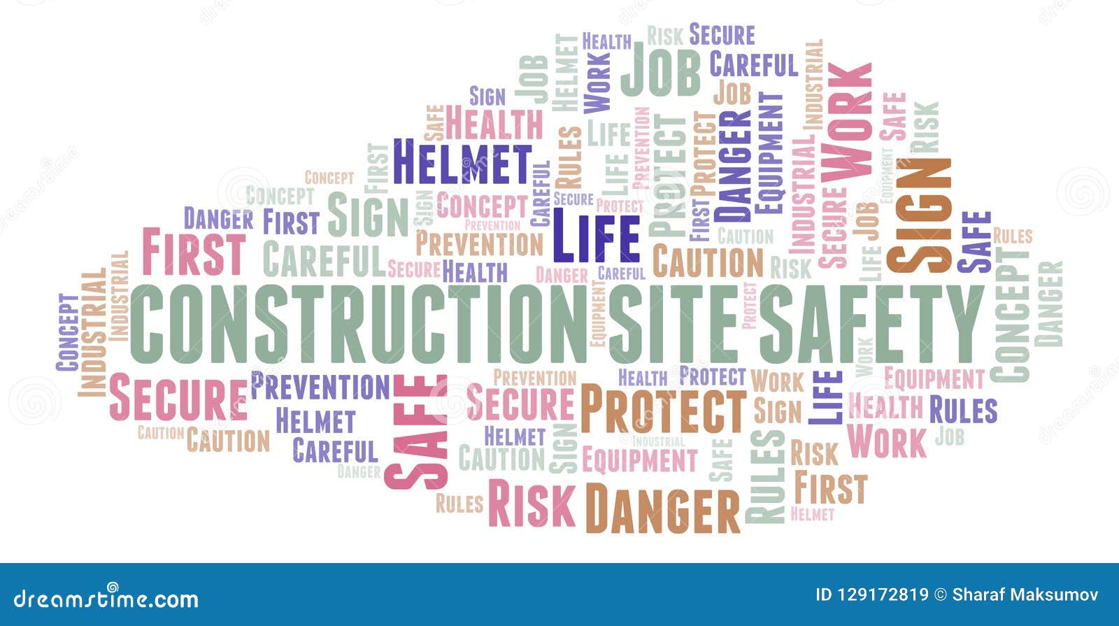 Construction Site Safety Word Cloud. Stock Illustration - Illustration ...