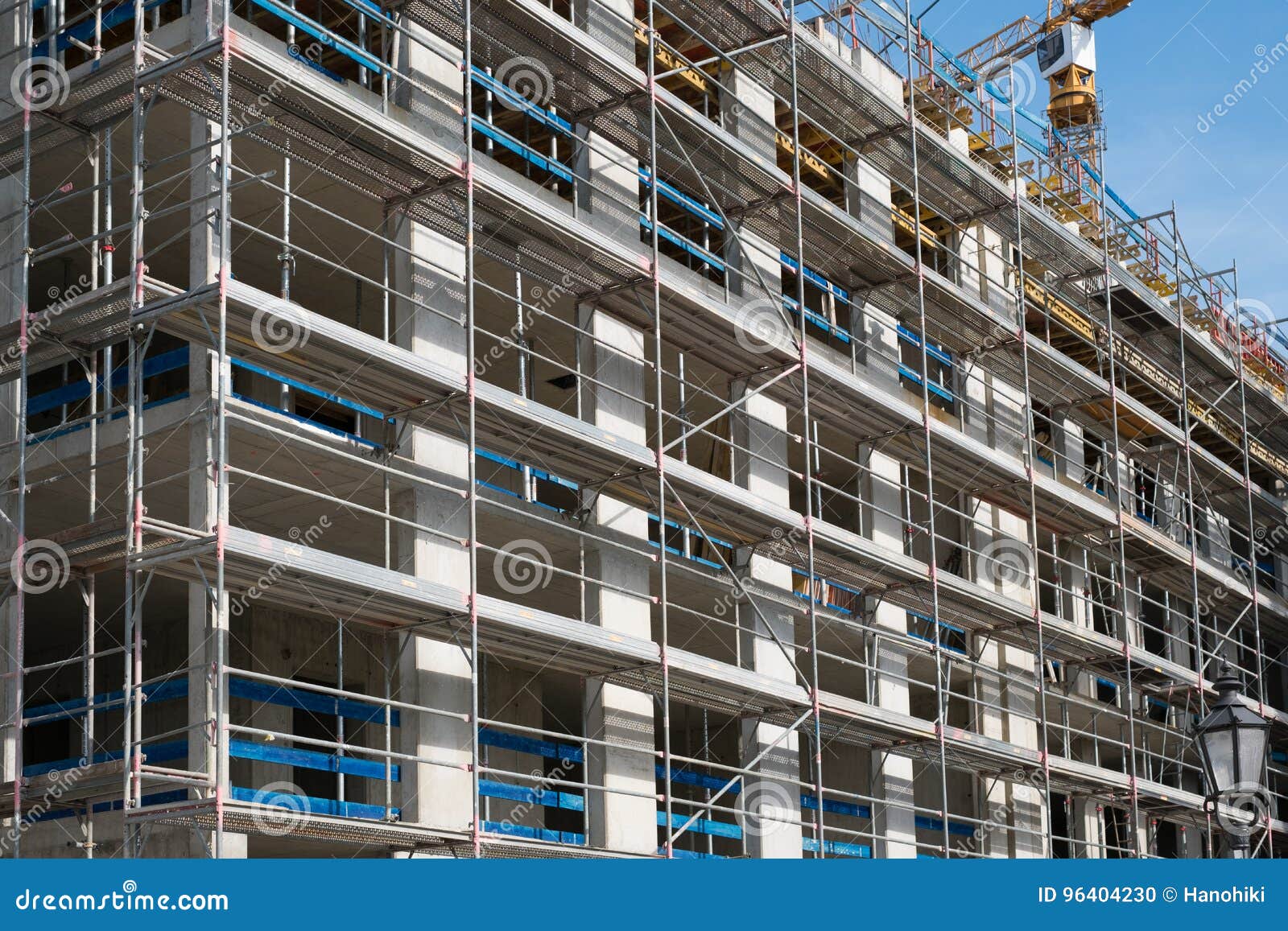 Construction Site - Scaffolding on Building Facade Stock Photo - Image ...