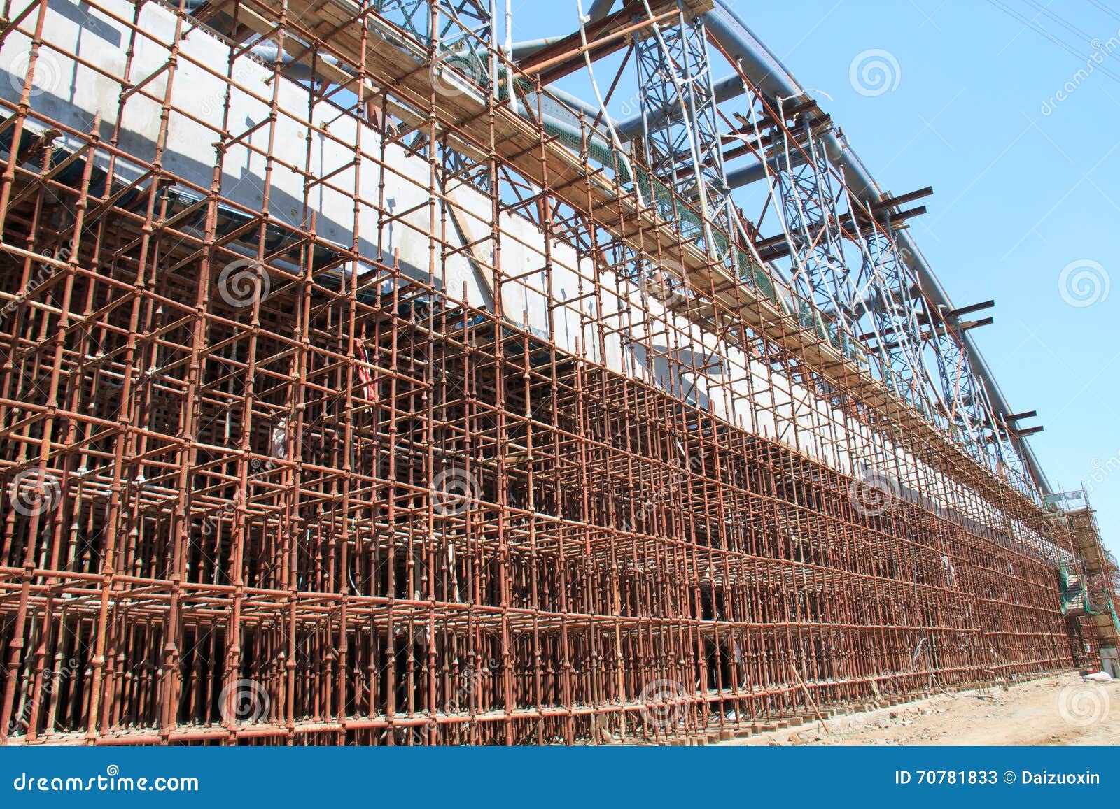 Construction Site Scaffolding Stock Image - Image of grid, modern: 70781833