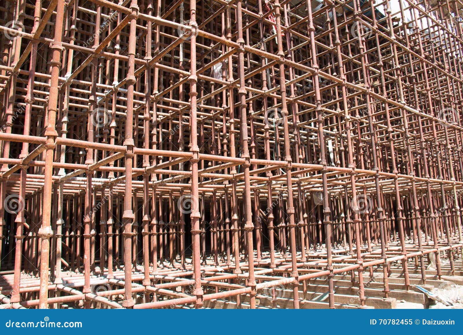 Construction Site Scaffolding Stock Image - Image of industrial ...