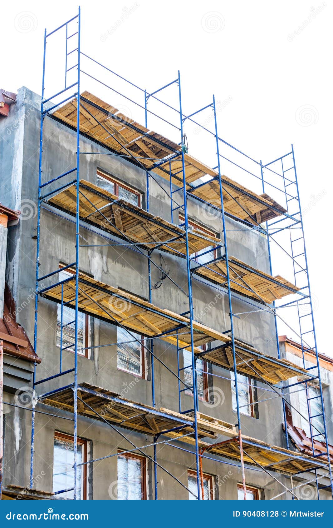 Construction Site. Scaffolding Platforms for Work Stock Photo - Image ...