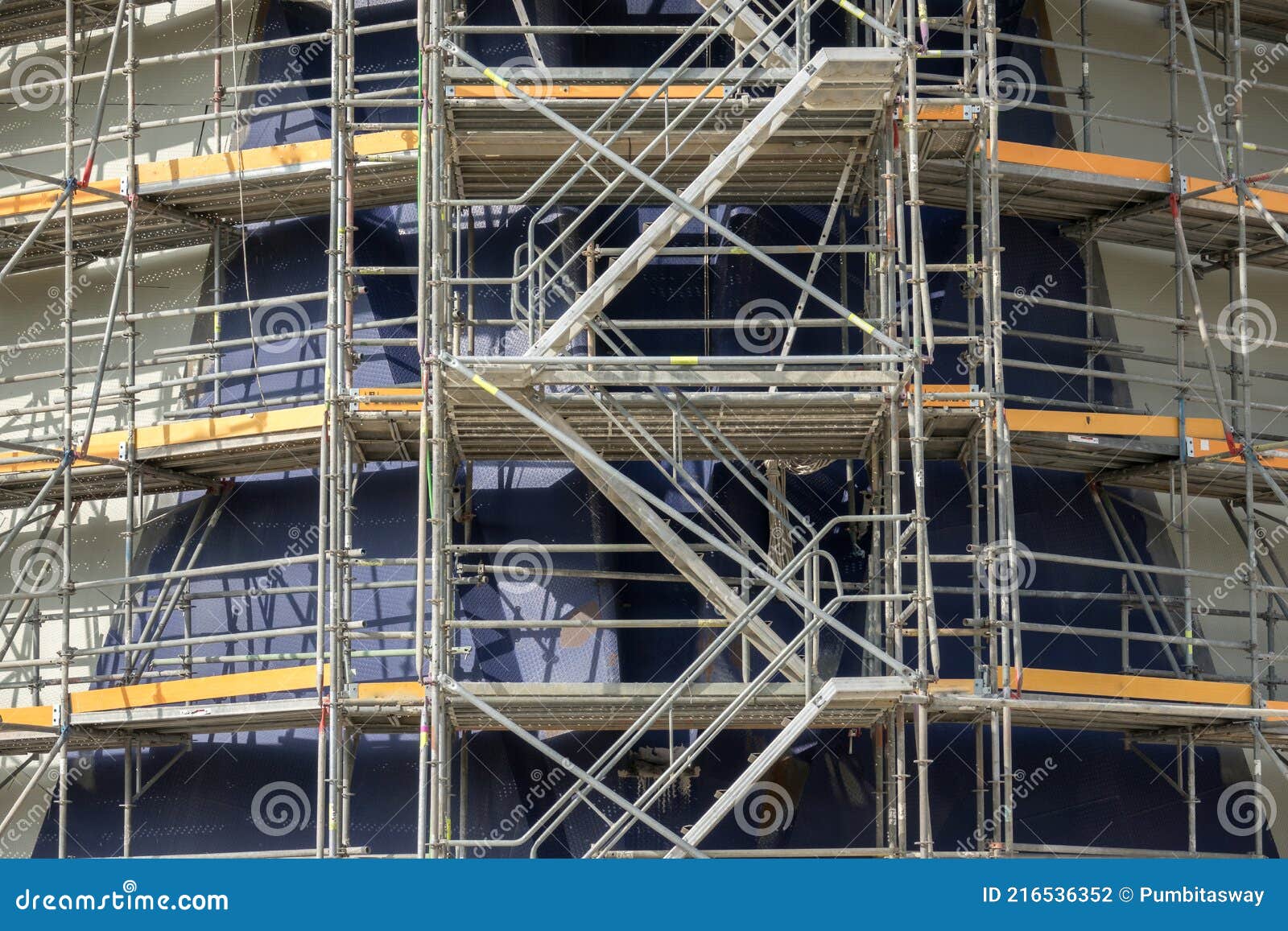 Construction Site Scaffolding Stock Photo - Image of industry, urban ...