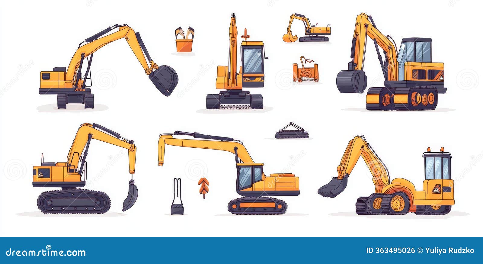 Two Loaders Or Bulldozers Move Gravel In A Quarry. Powerful Wheel ...