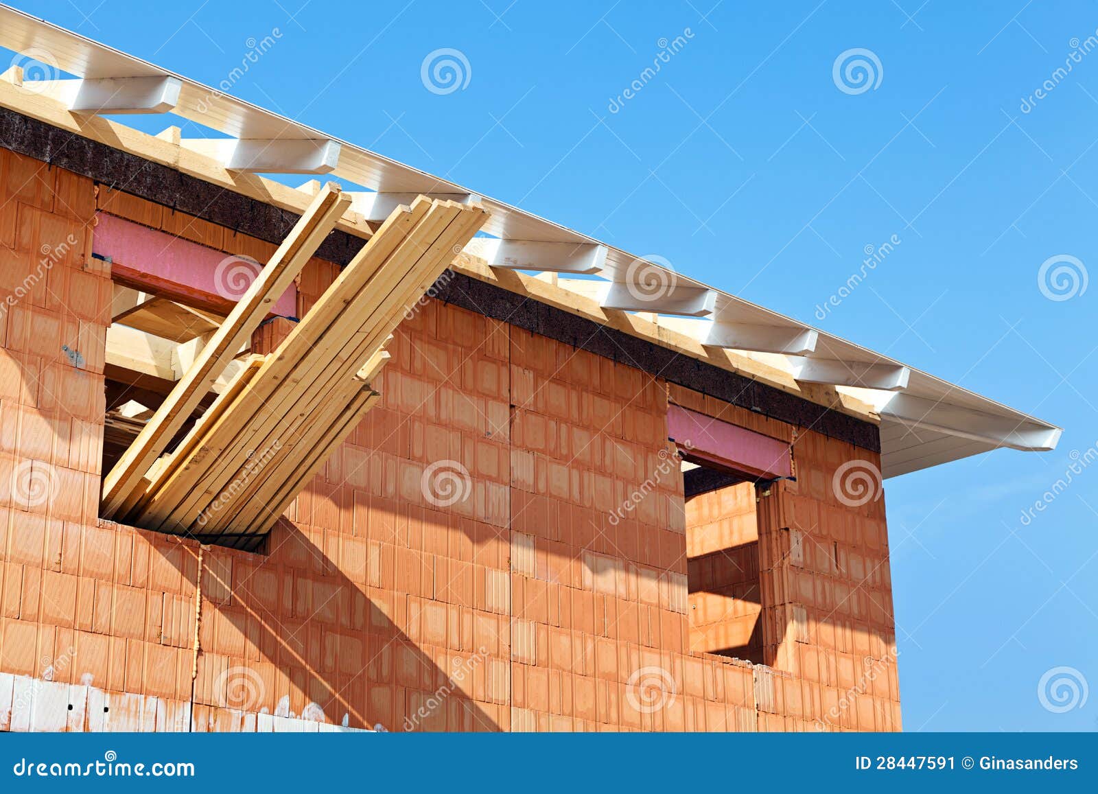 Construction Site and Shell of a House Stock Image - Image of mortgage ...