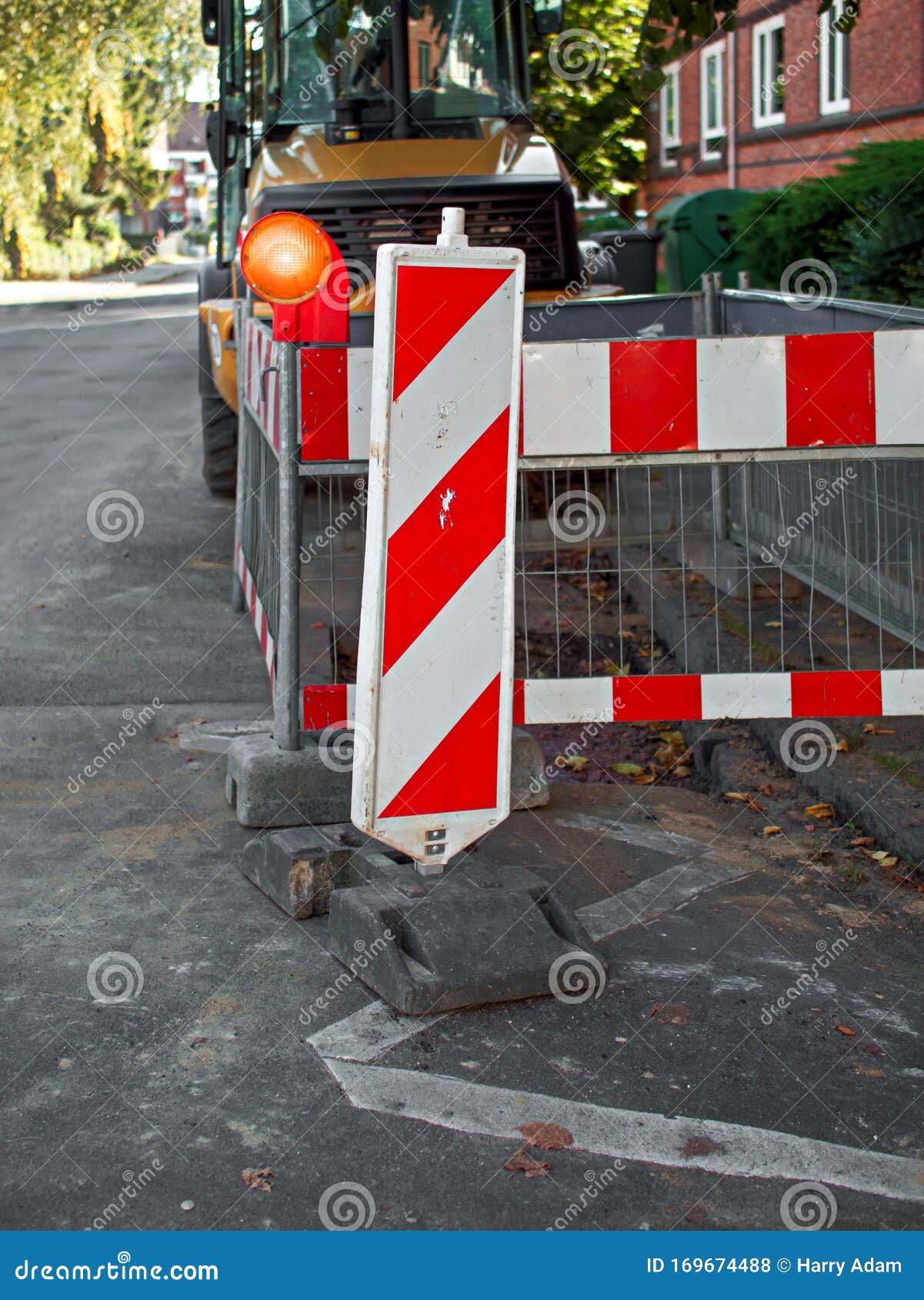 Construction Site Shut-off with Warning Bar and Construction Site ...