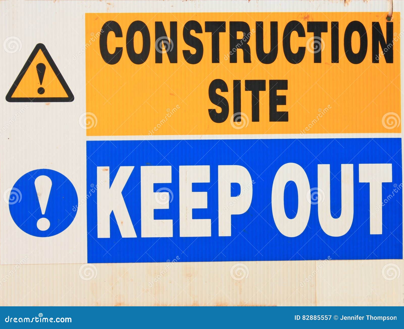 Construction site sign stock image. Image of roadworks - 82885557