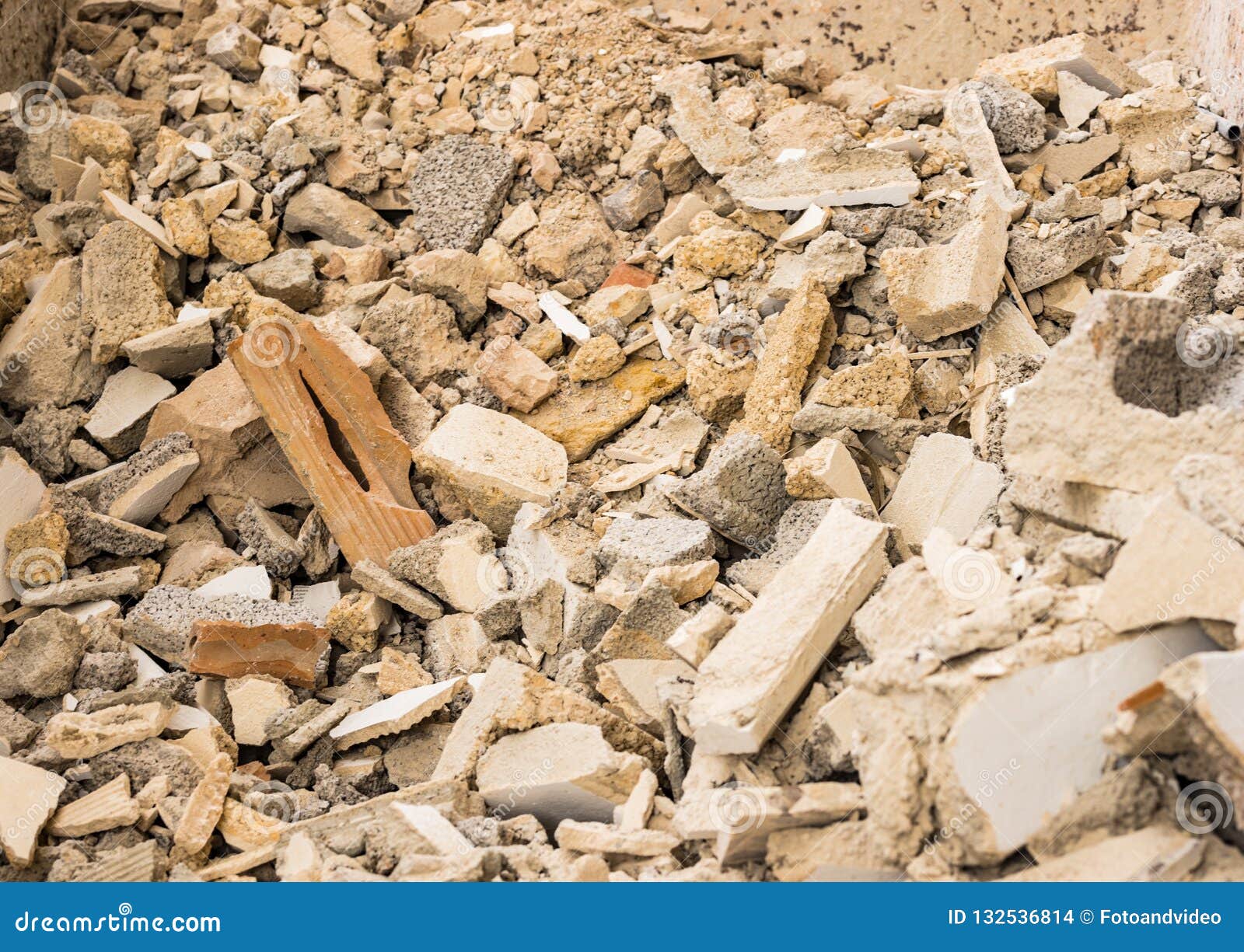 Construction Site, Stack of Building Rubble Stock Photo - Image of ...