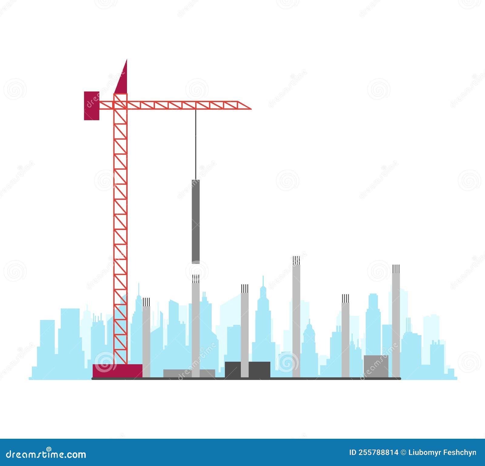 Construction Site Stage. Multi Story House Construction. Building ...