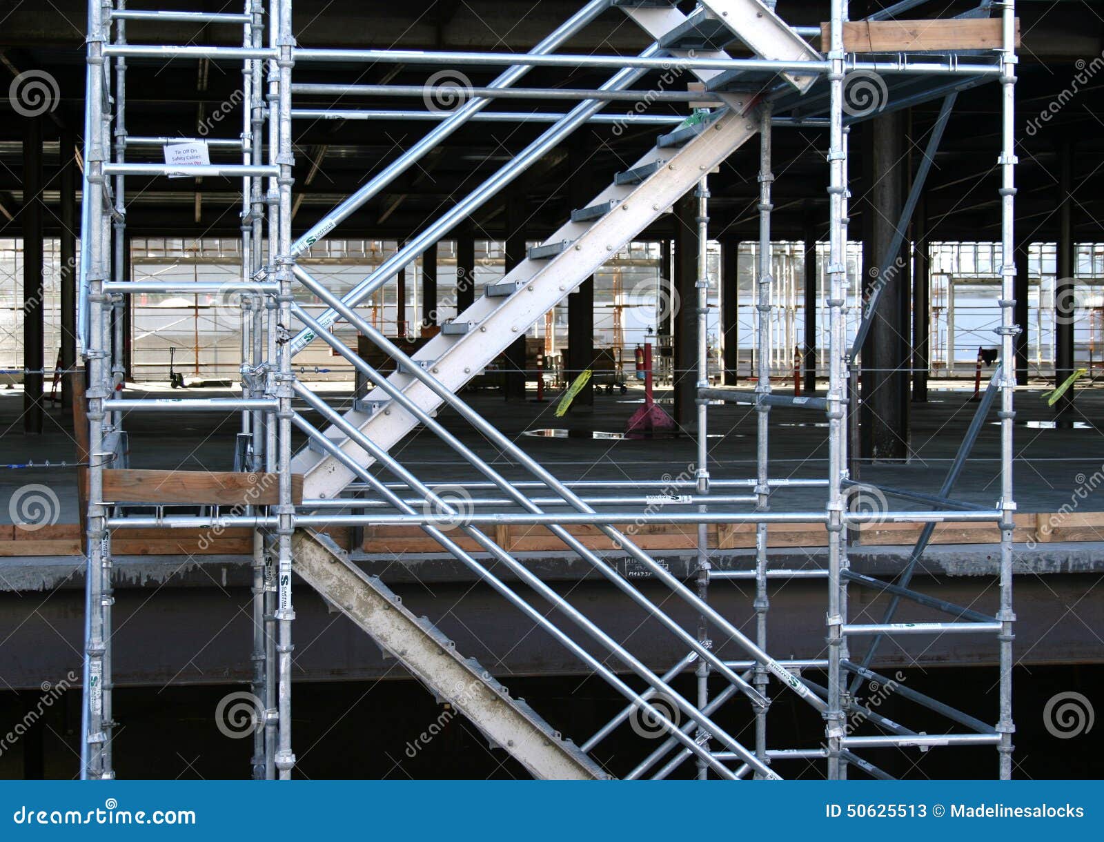 Temporary Stair Railing Is Built On A Construction Site Royalty-Free ...