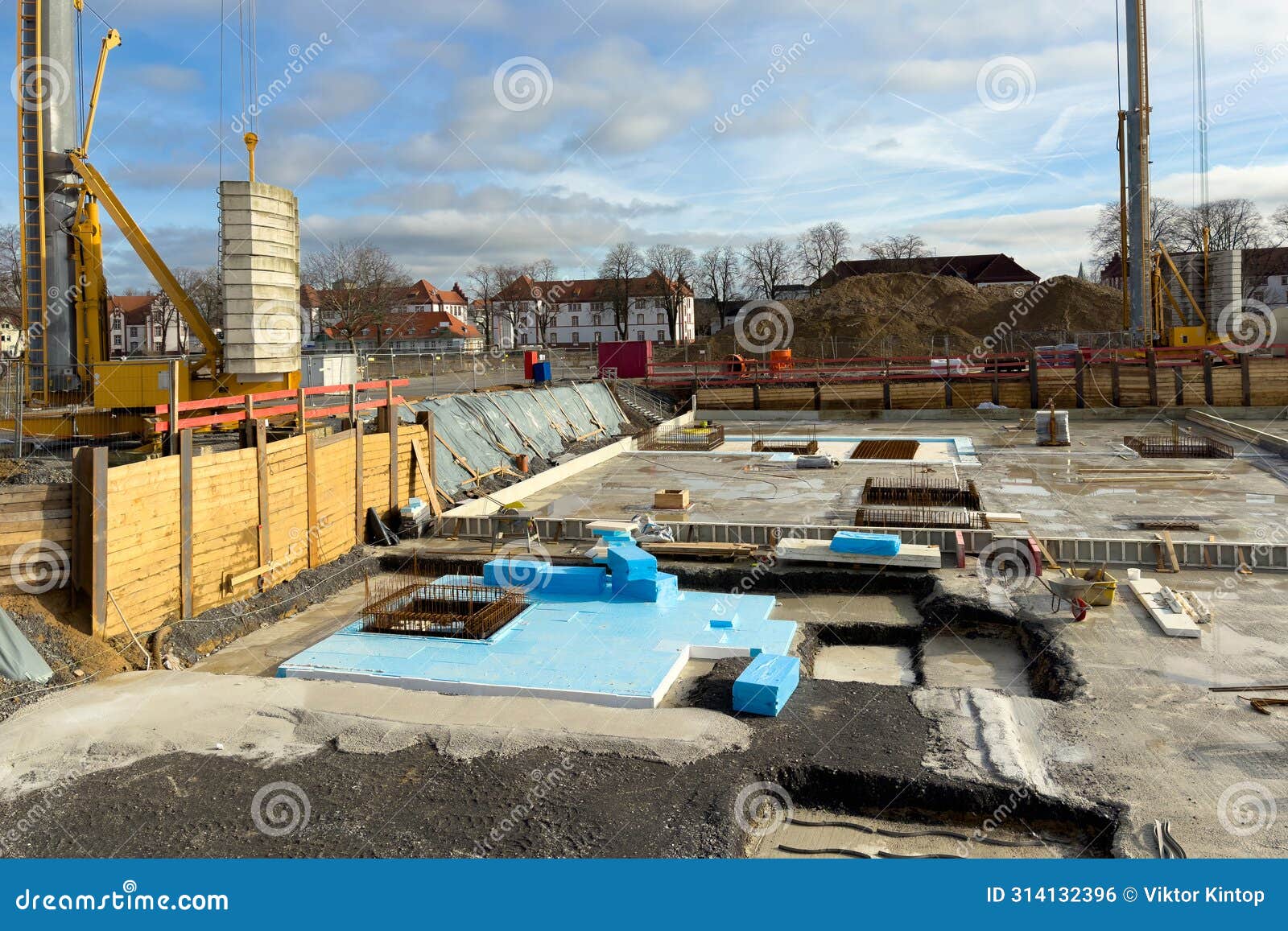 Construction Site with the Start of Construction of the Building ...