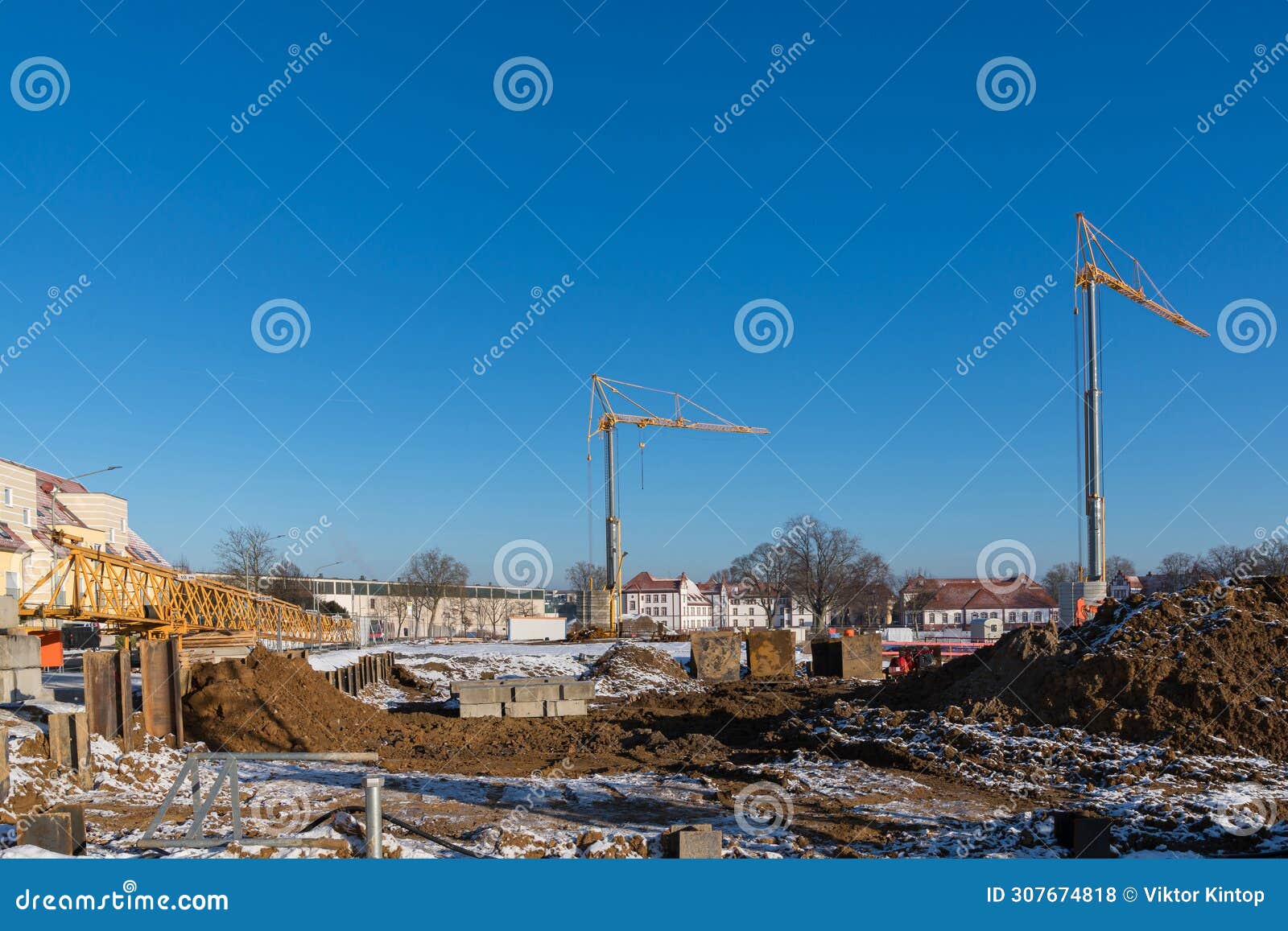 Construction Site during the Start of Excavation Work. Stock Photo - Image of working, outdoors ...