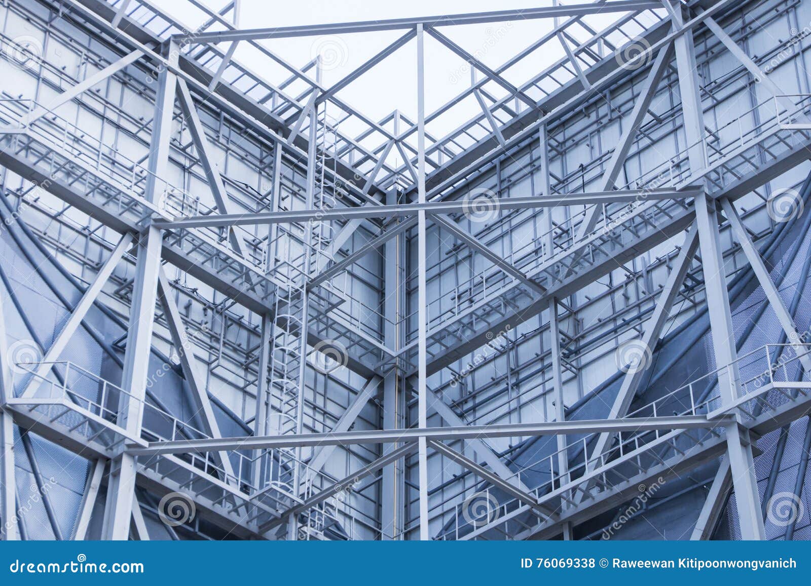 Construction Site with Steel Structure Stock Photo - Image of industry ...