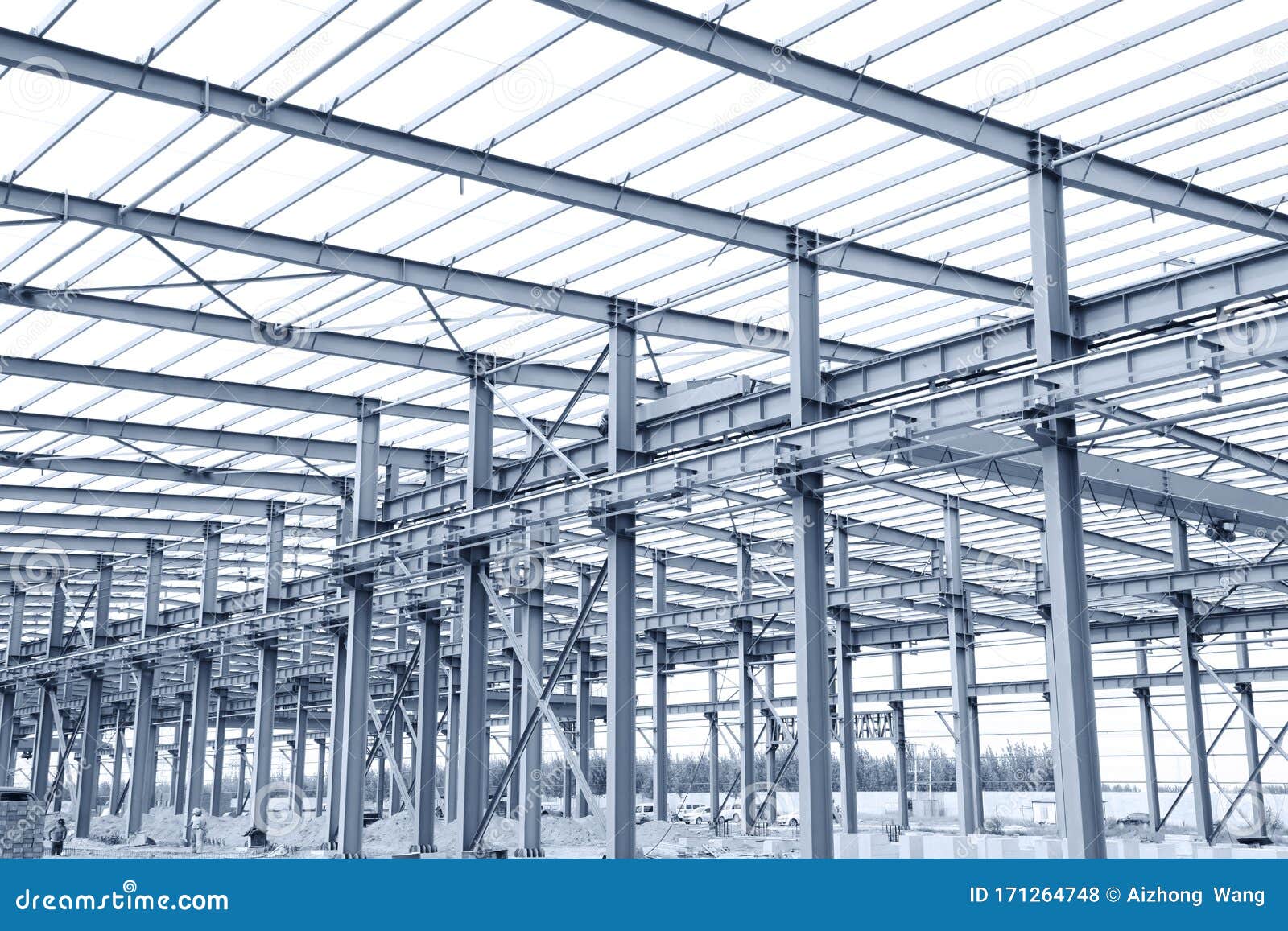 Steel Structure is Under Construction Stock Photo - Image of industry ...