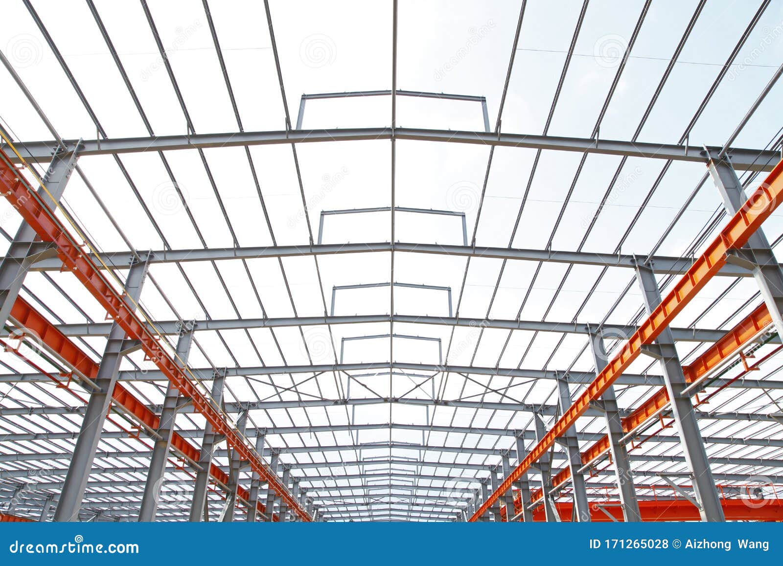Steel Structure is Under Construction Stock Photo - Image of industrial ...