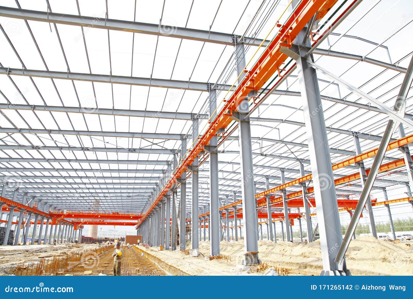 Steel Structure is Under Construction Stock Photo - Image of ...
