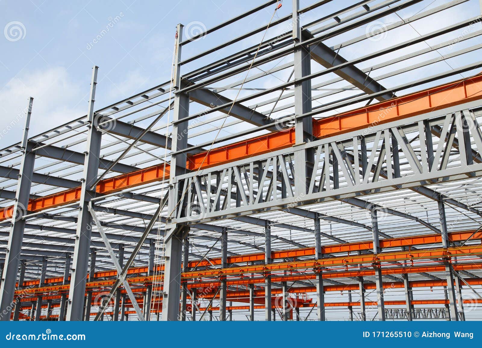 Steel Structure is Under Construction Stock Photo - Image of modern ...