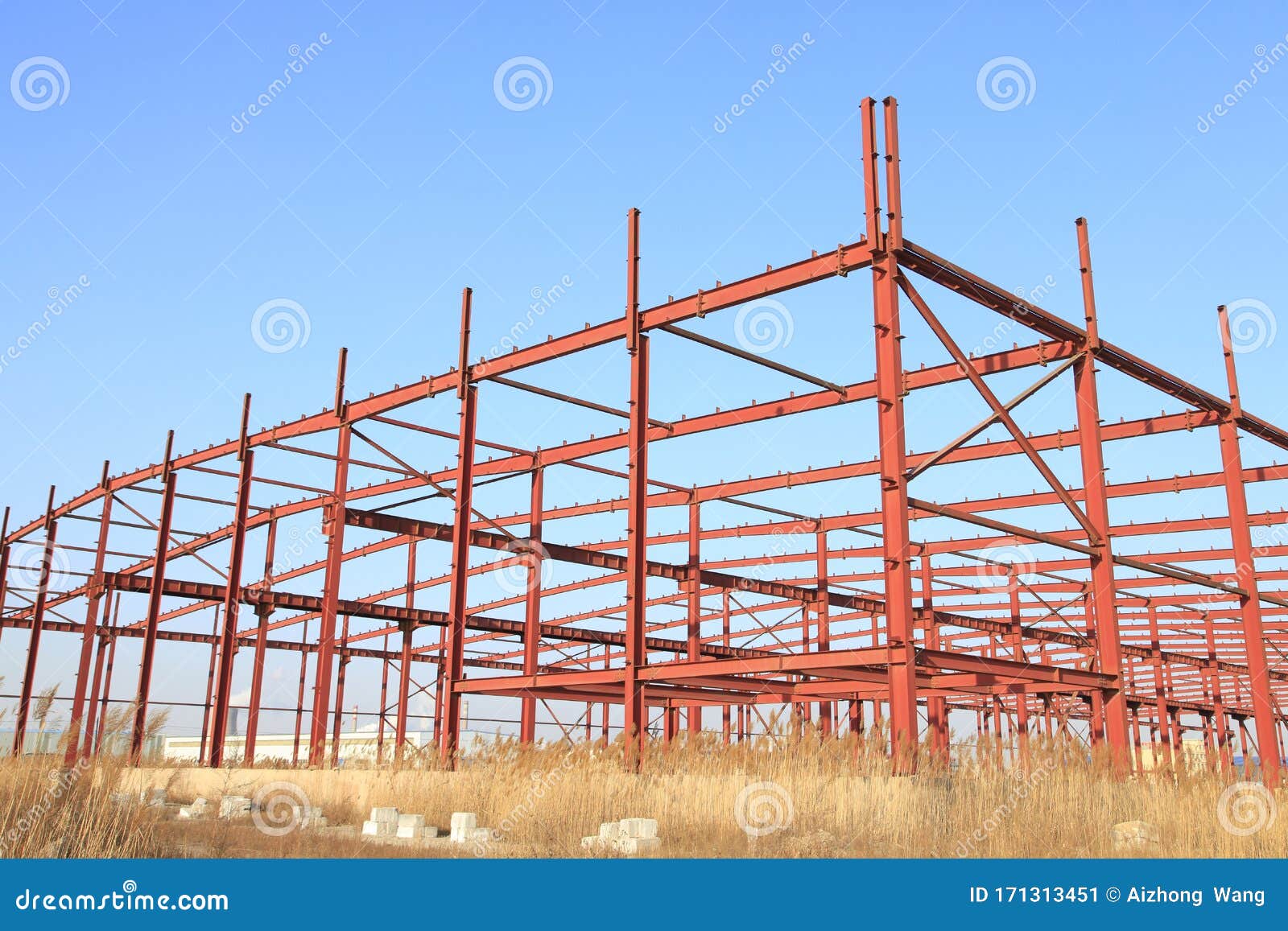 Steel Structure is Under Construction Stock Image - Image of steelwork ...