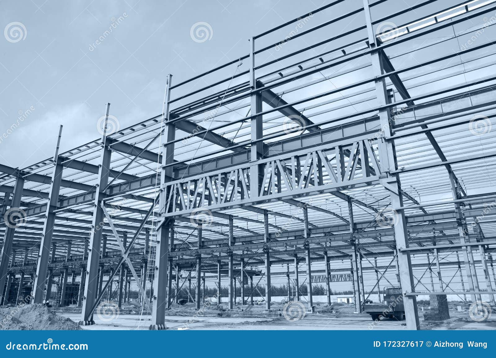 Steel Structure is Under Construction Stock Image - Image of structural ...