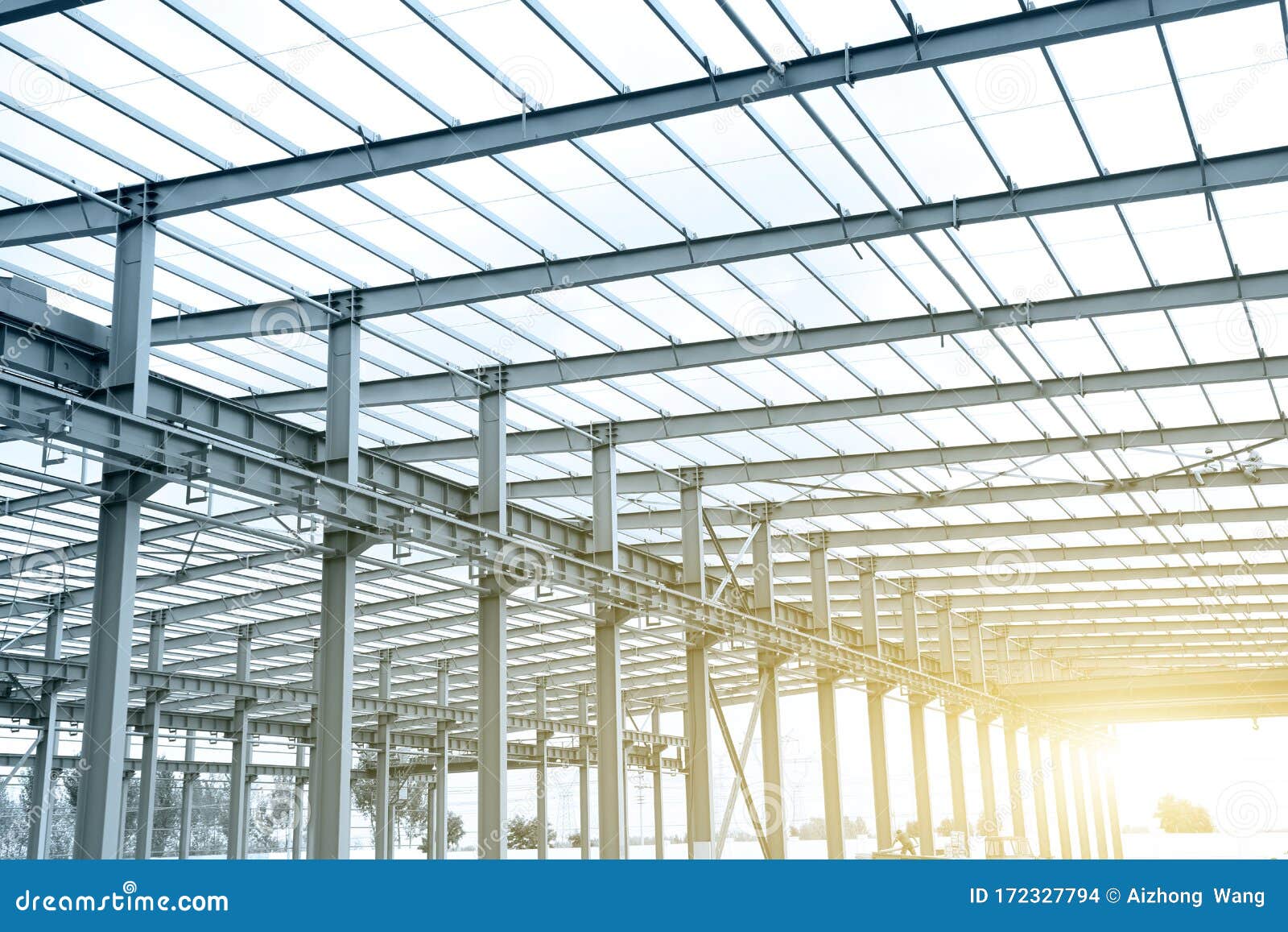 Steel Structure is Under Construction Stock Photo - Image of storage ...