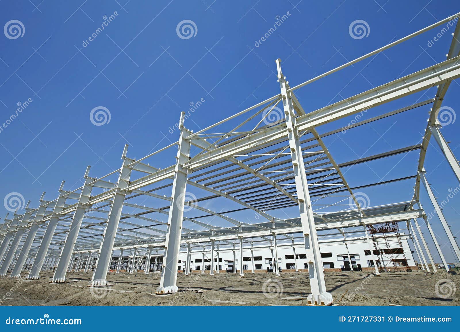 In the Construction Site, Steel Structure is Under Construction Stock ...