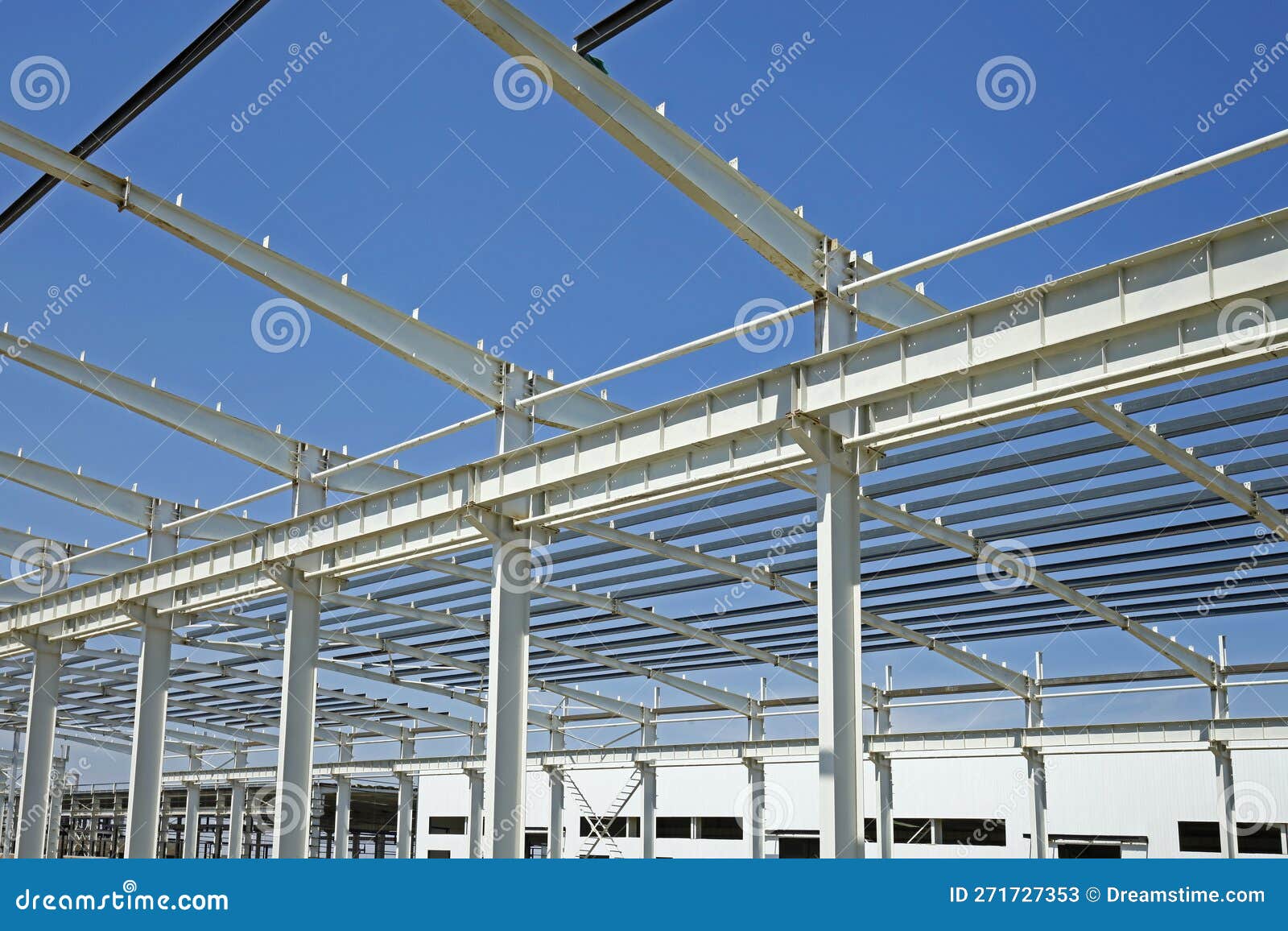 In the Construction Site, Steel Structure is Under Construction Stock ...