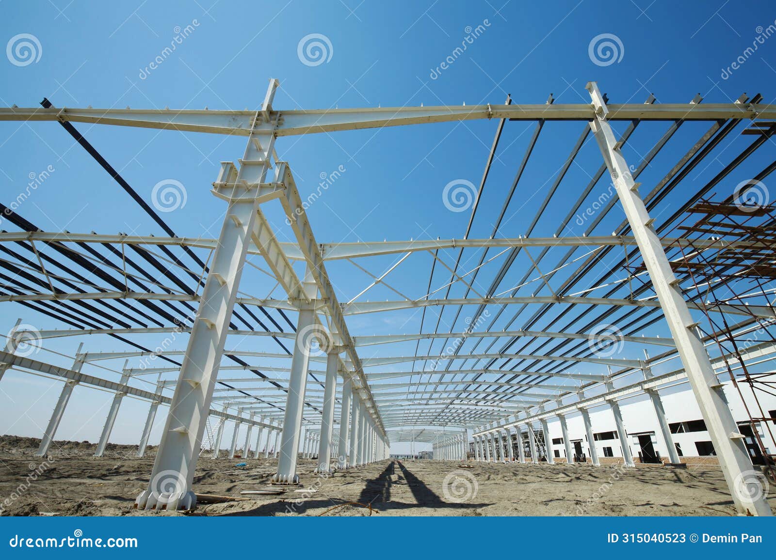 In the Construction Site, Steel Structure is Under Construction Stock ...