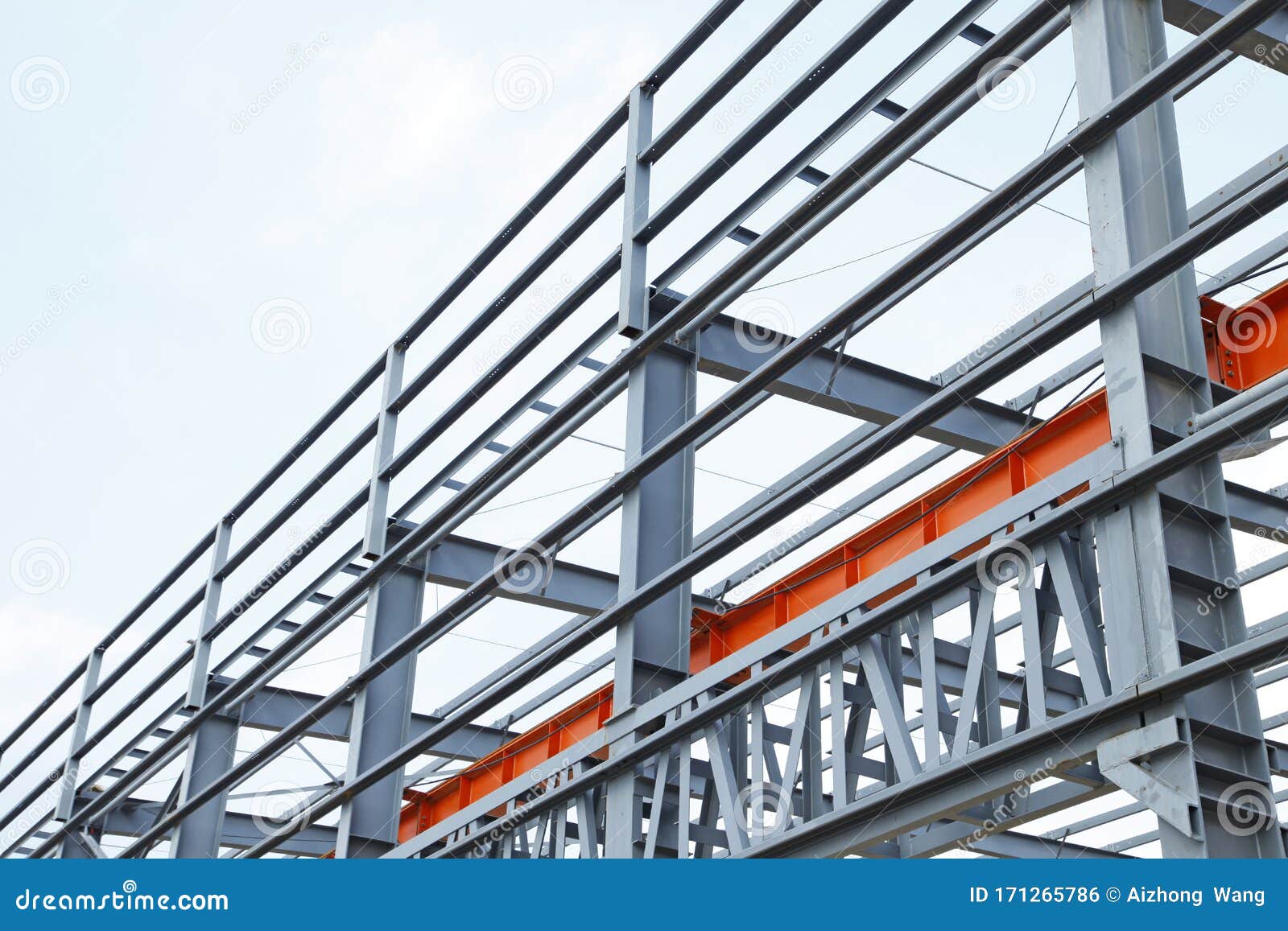 Steel Structure is Under Construction Stock Photo - Image of hall ...