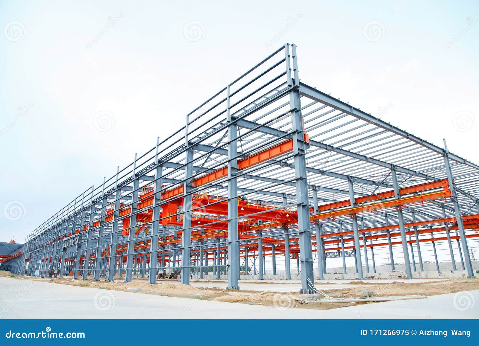 Steel Structure is Under Construction Stock Image - Image of scene ...