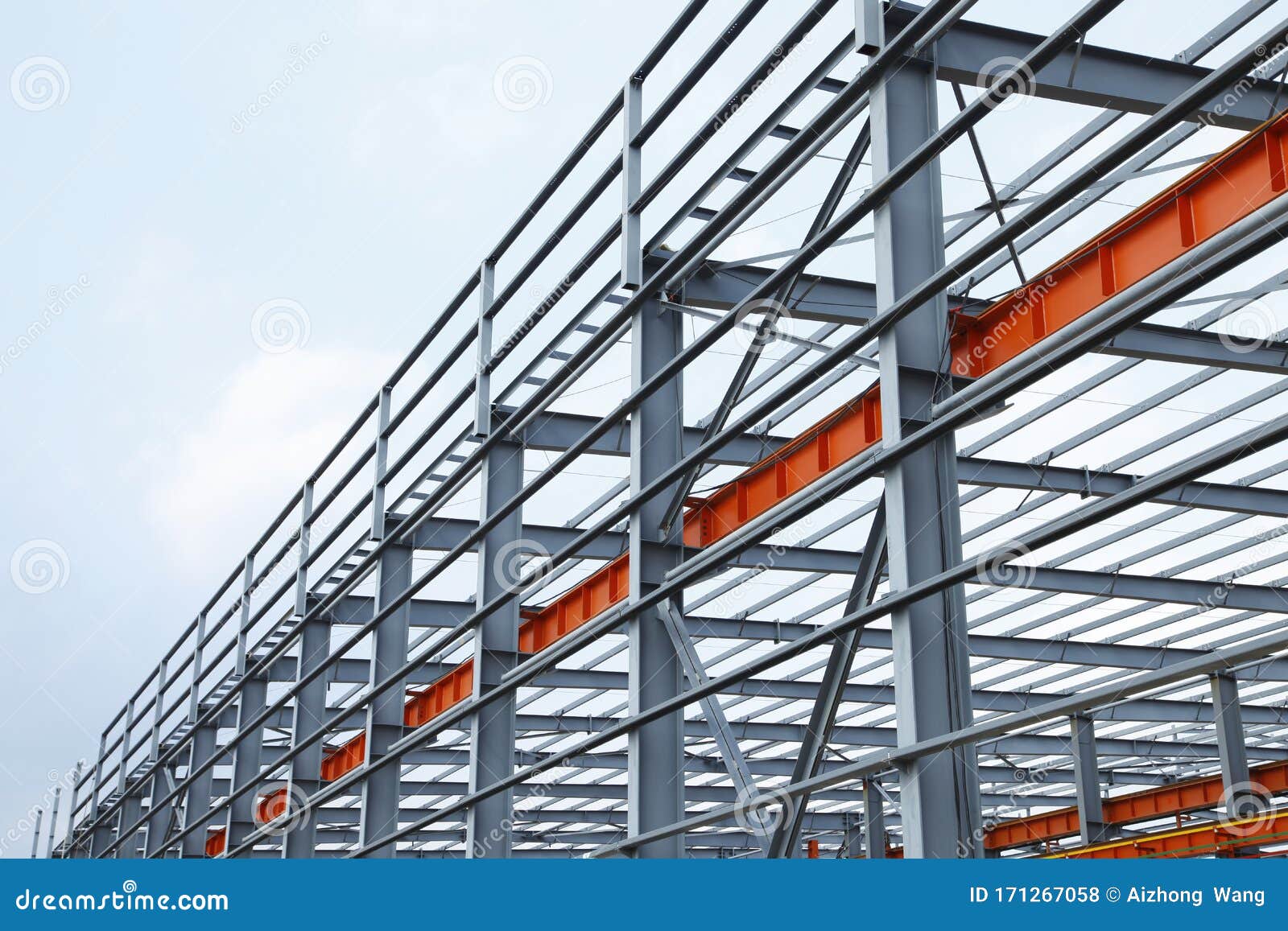 Steel Structure is Under Construction Stock Photo - Image of industrial ...