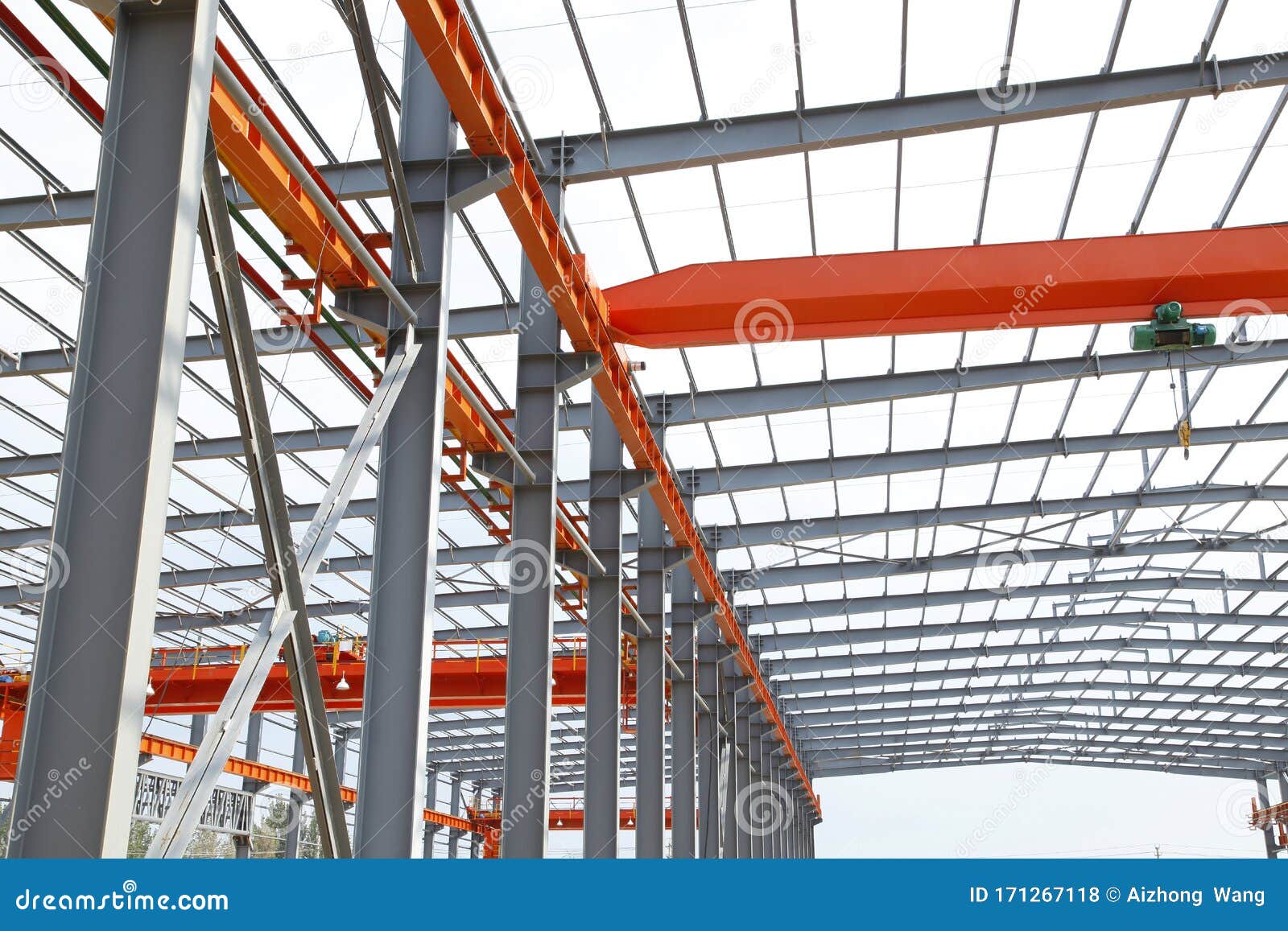 Steel Structure is Under Construction Stock Photo - Image of storage ...