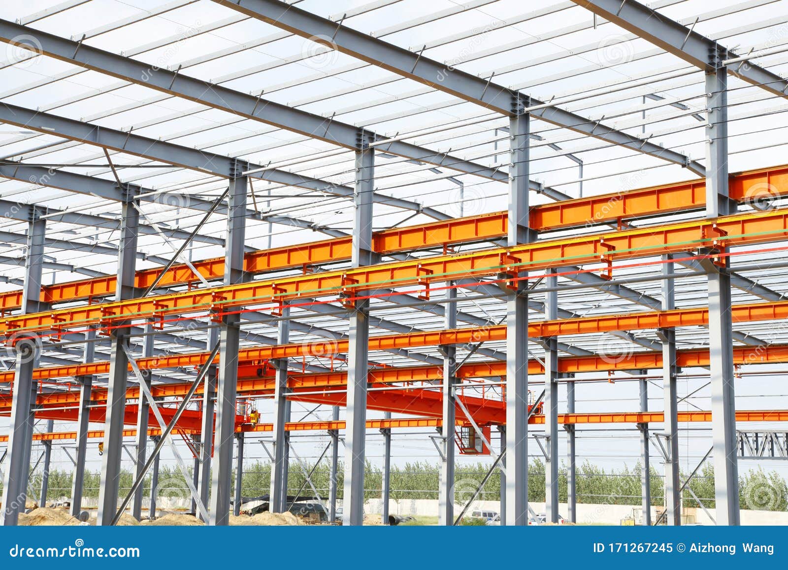 Steel Structure is Under Construction Stock Image - Image of storage ...