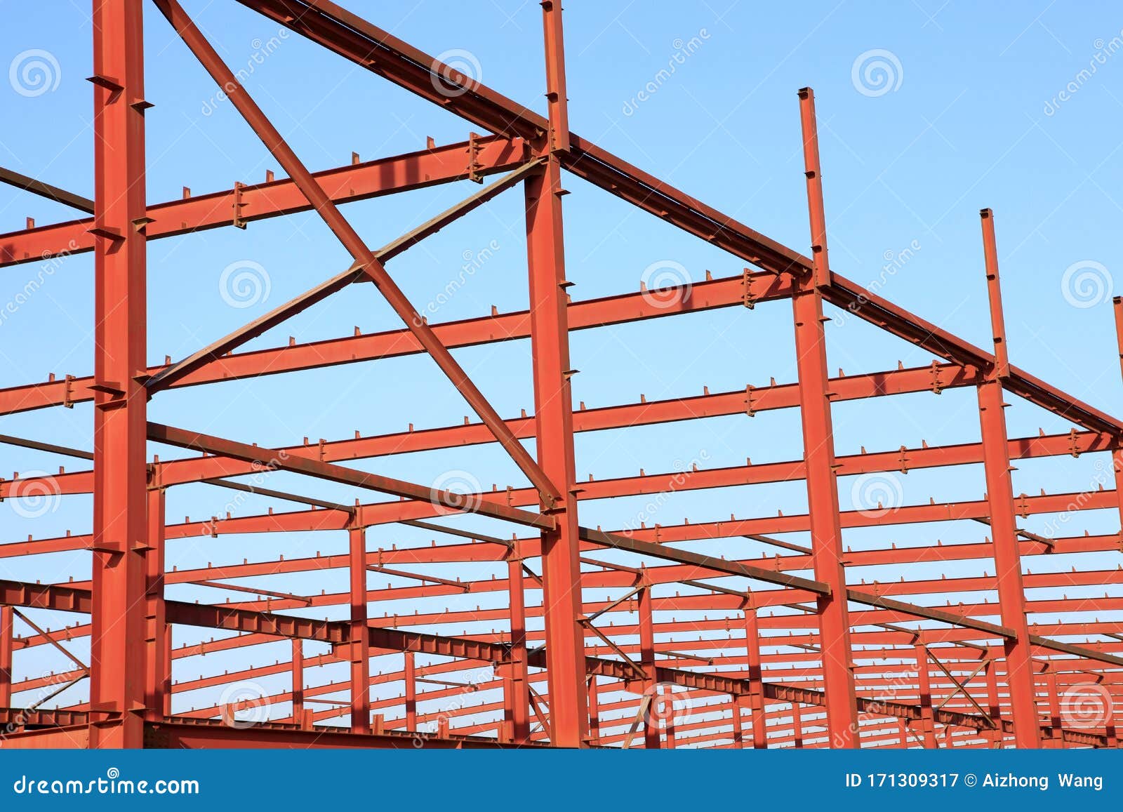 Steel Structure is Under Construction Stock Image - Image of business ...