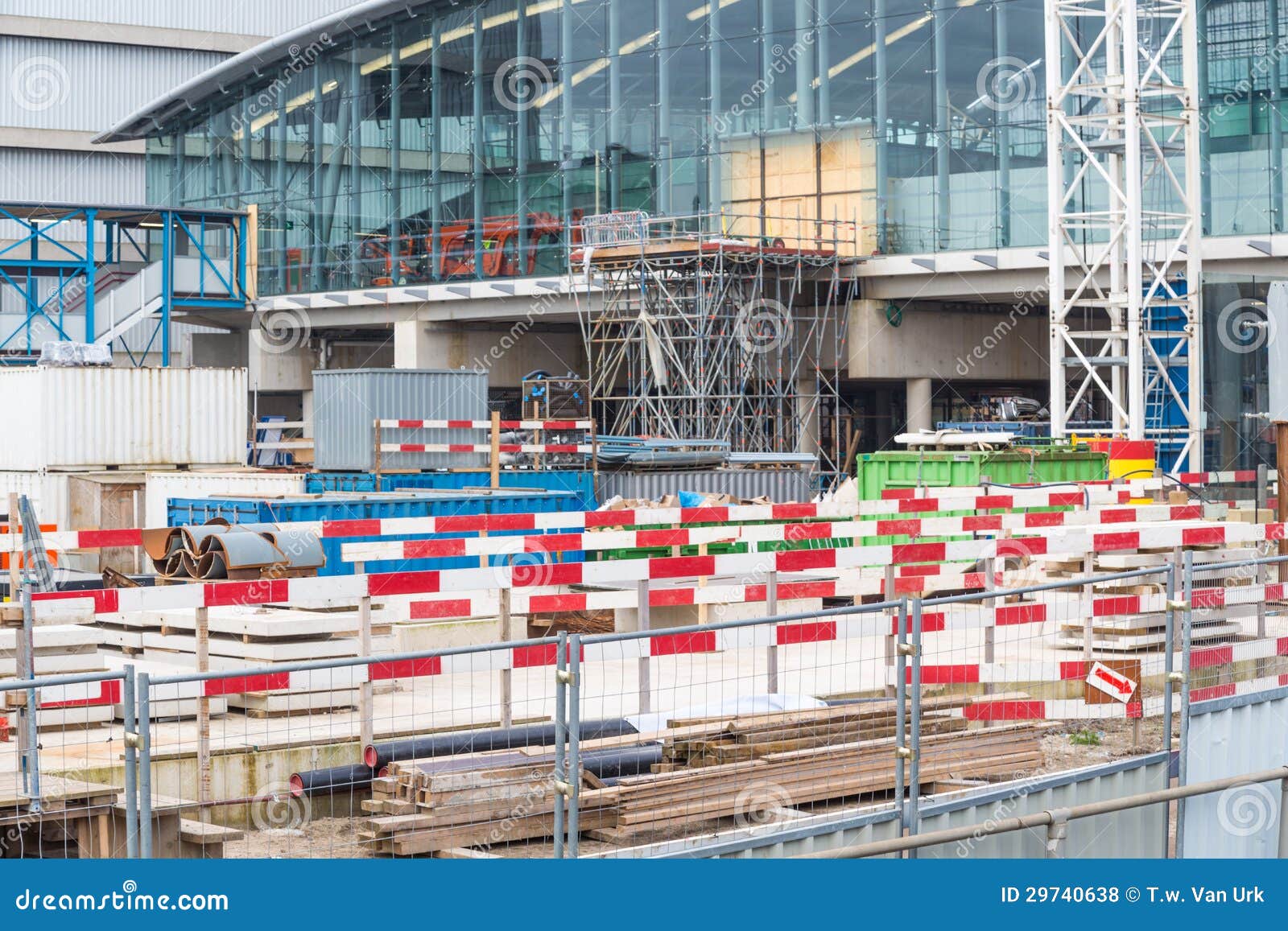 Construction Site with Storage of Building Materials Stock Photo ...