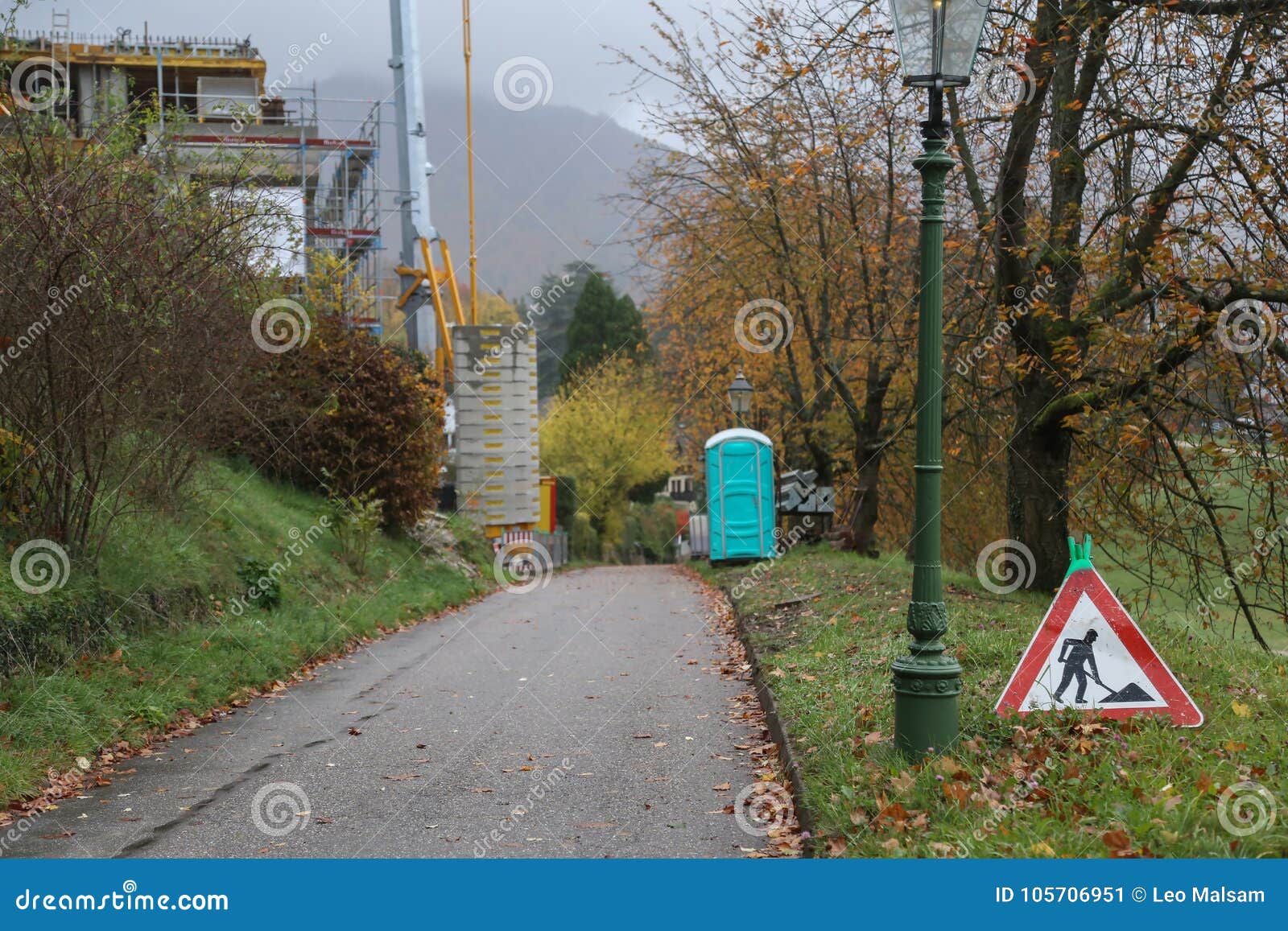 Construction Site on a Street Stock Image - Image of architecture ...