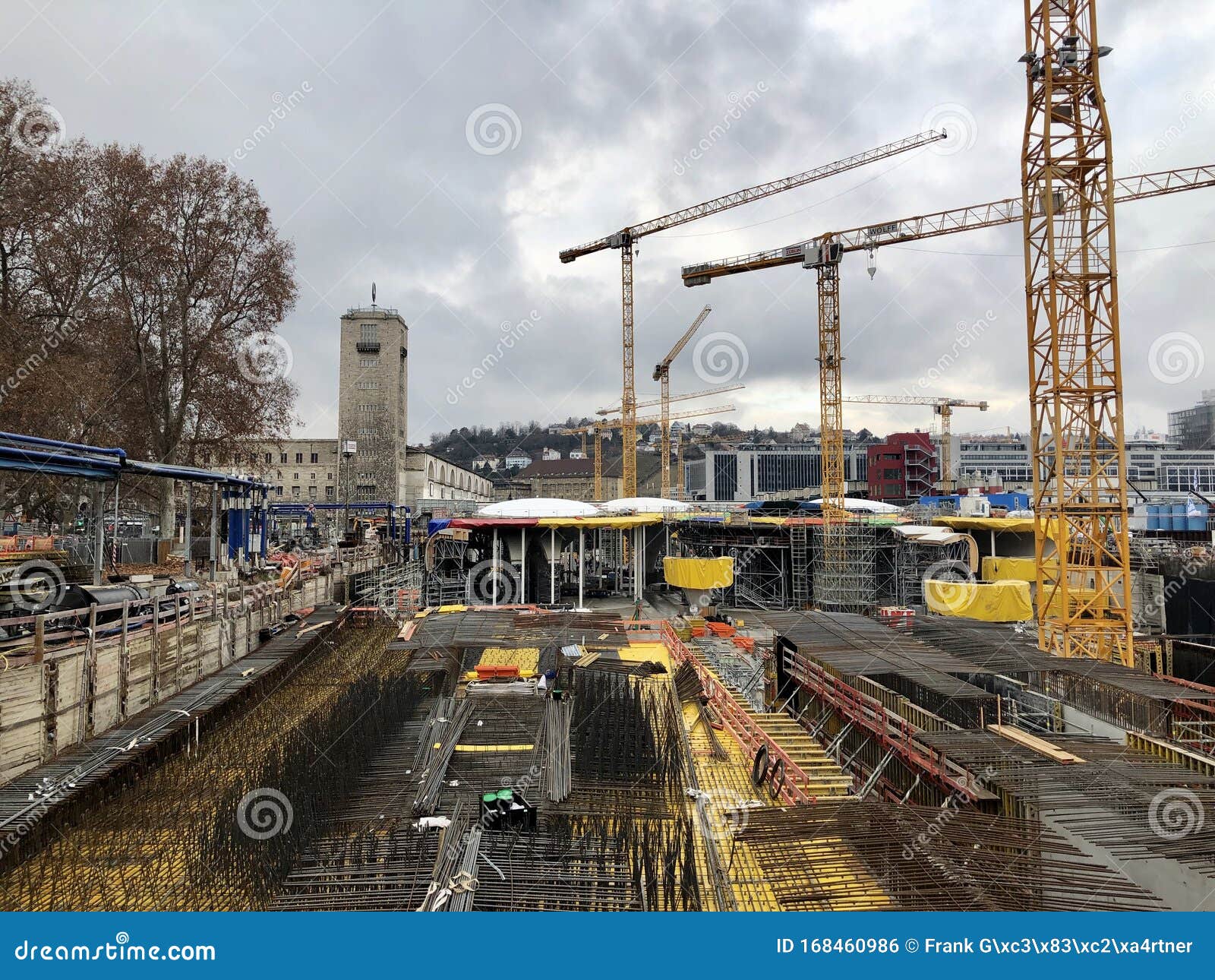 Construction Site at Stuttgart Main Station for the Stuttgart21 Railway ...