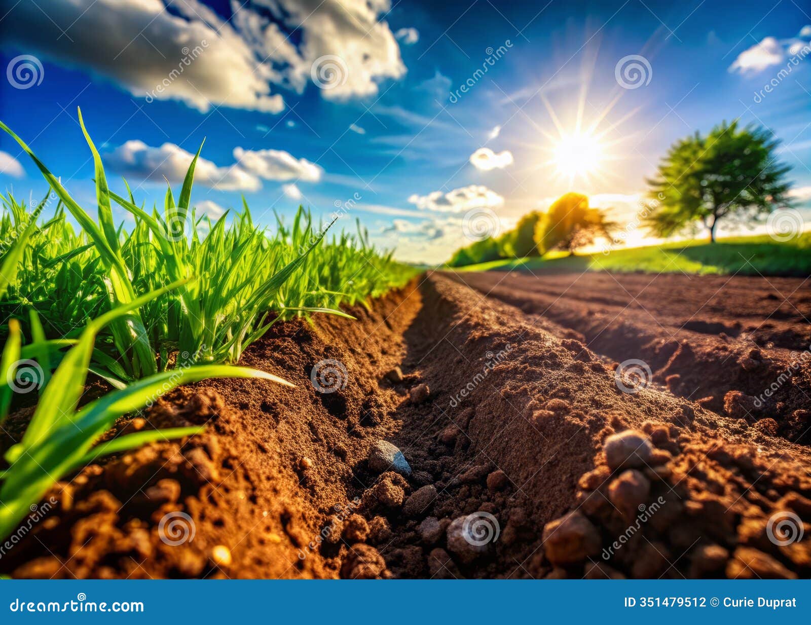 Construction Site Subgrade Stabilization CloseUp View of Soil ...
