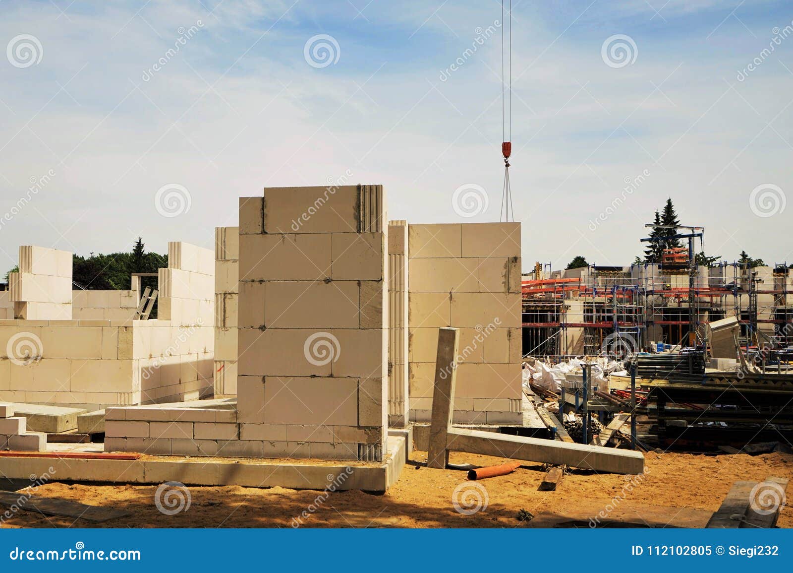Construction Site in Summer Stock Image - Image of safety, ecological ...