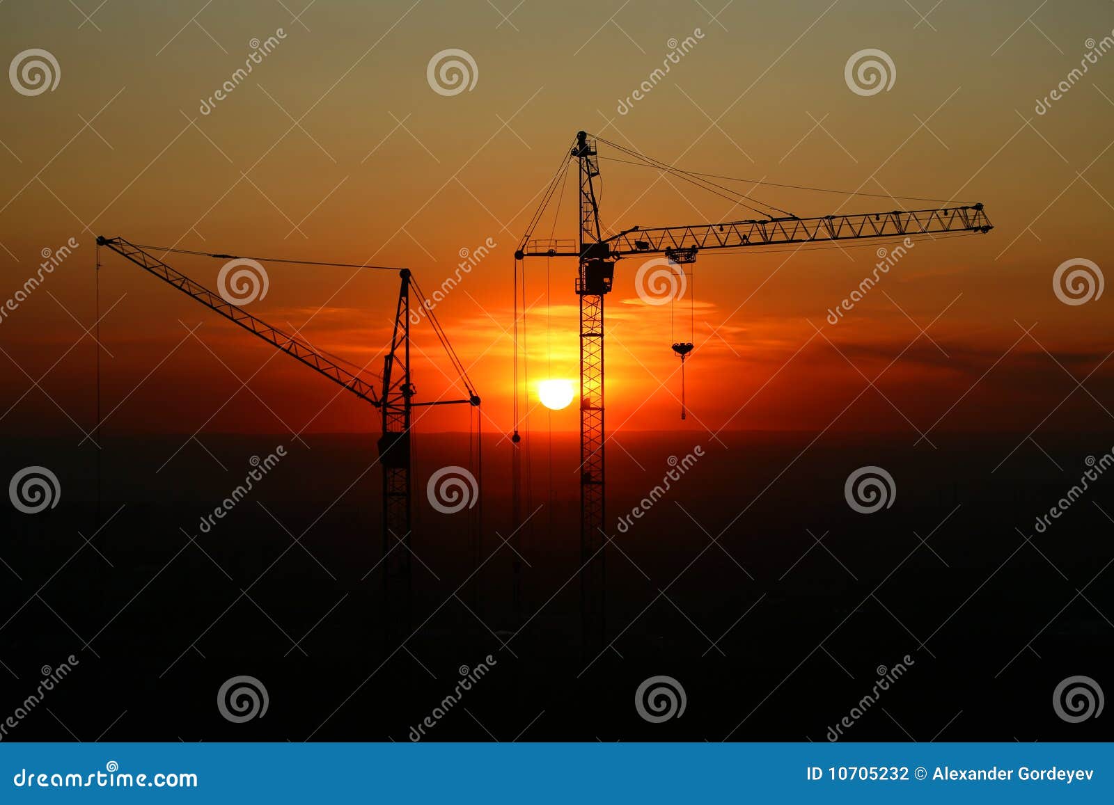 Construction Site on Sunset. Stock Photo - Image of design, scaffolding ...