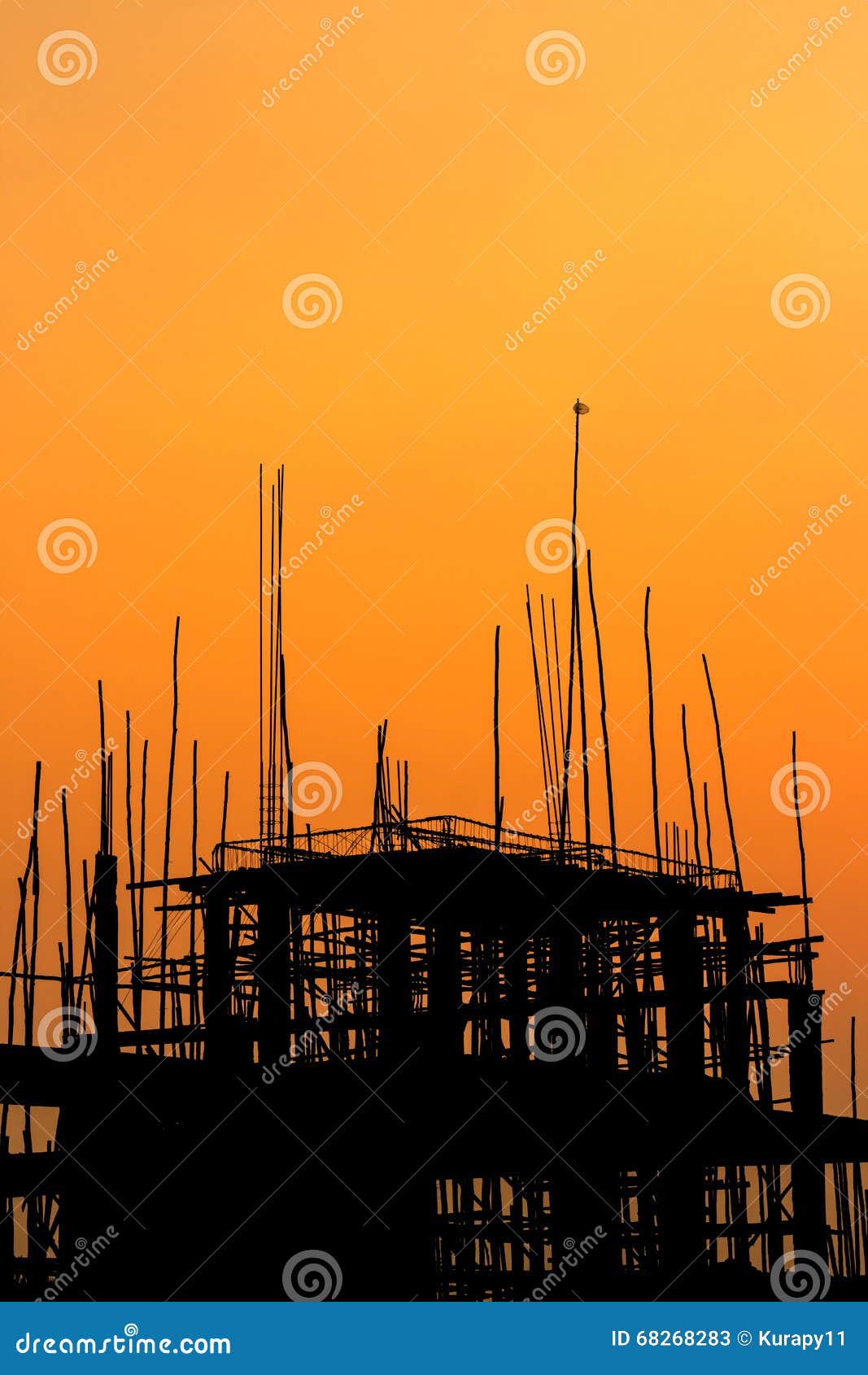Construction Site at Sunset Stock Image - Image of working, group: 68268283