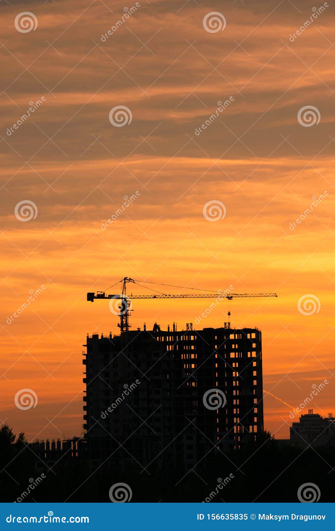Construction Site on Sunset Stock Image - Image of high, dusk: 156635835