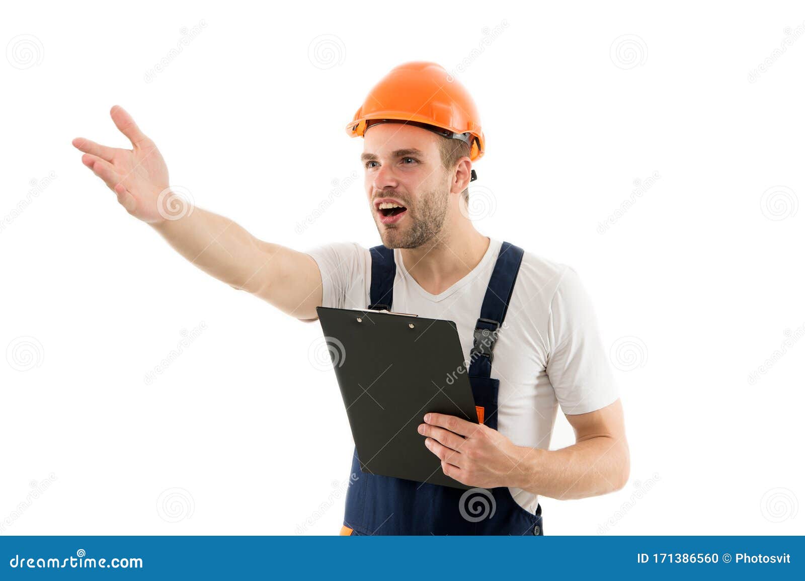 Construction Site Supervisor. Construction Worker Isolated on White ...