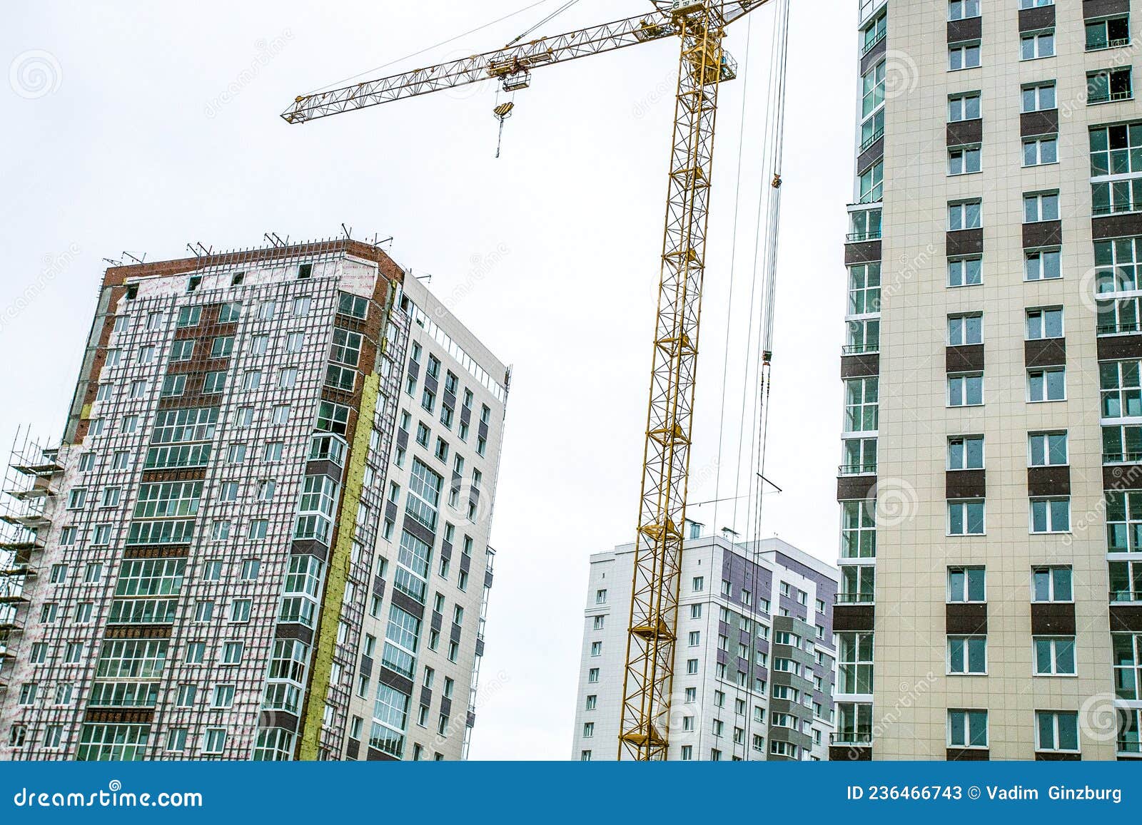 Construction Site and Tap with Construction Crane Stock Image - Image ...