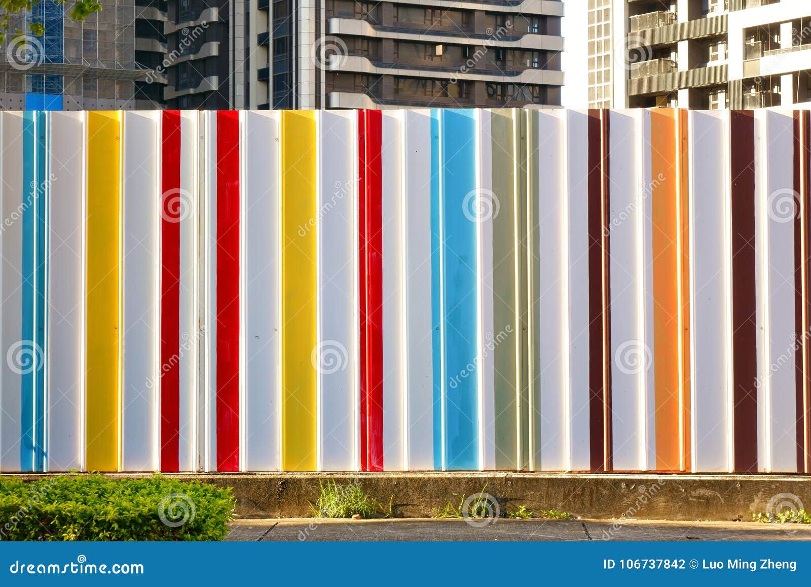 Construction Site Temporary Hoarding Fence Panel Stock Photo - Image of ...