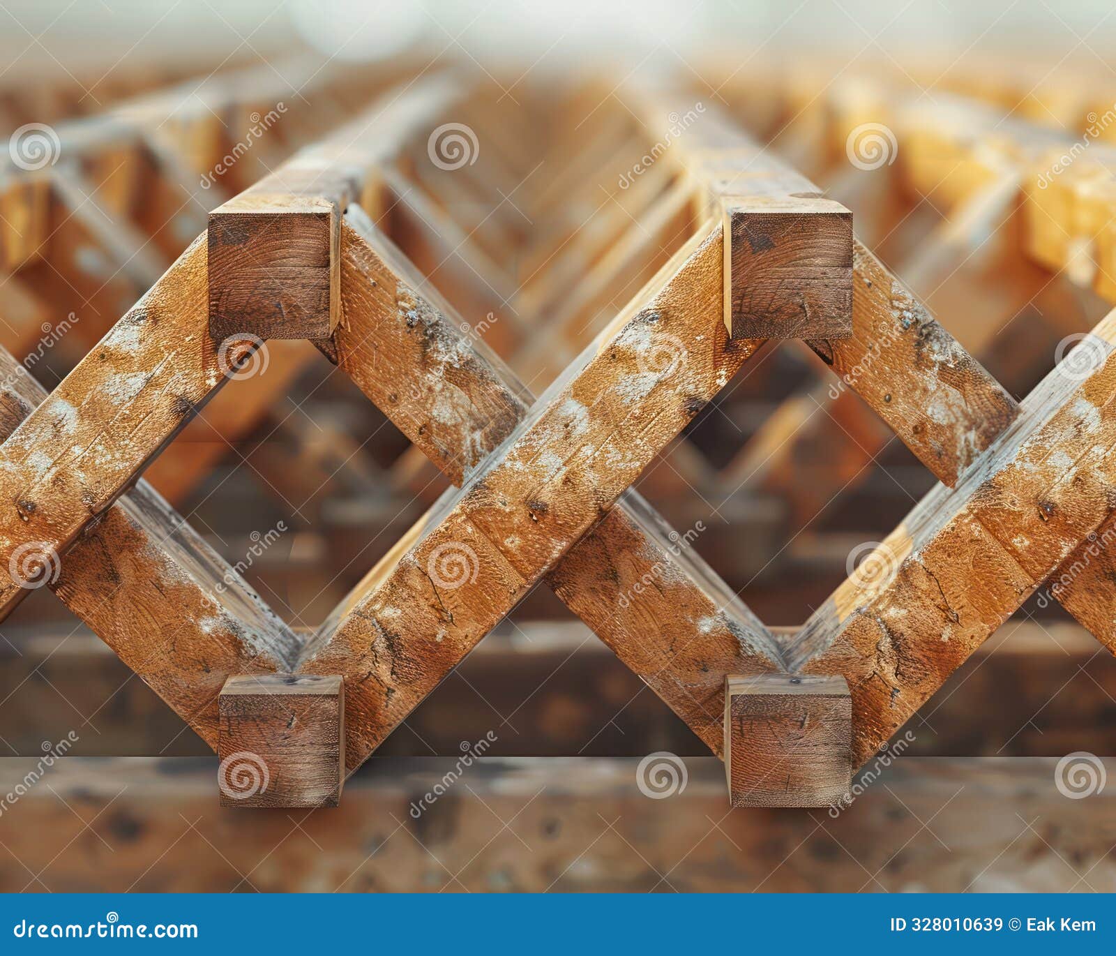 Precisely Aligned Timber Beams Form a Detailed Construction Framework ...